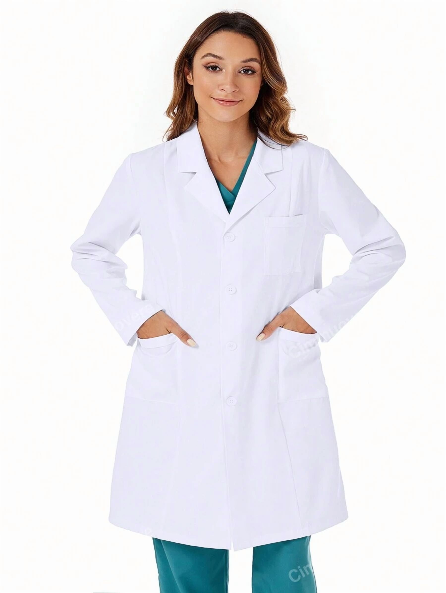 cimmuovere Plus Size Minimalist Lab Coat With Pocket Design - Walmart.com