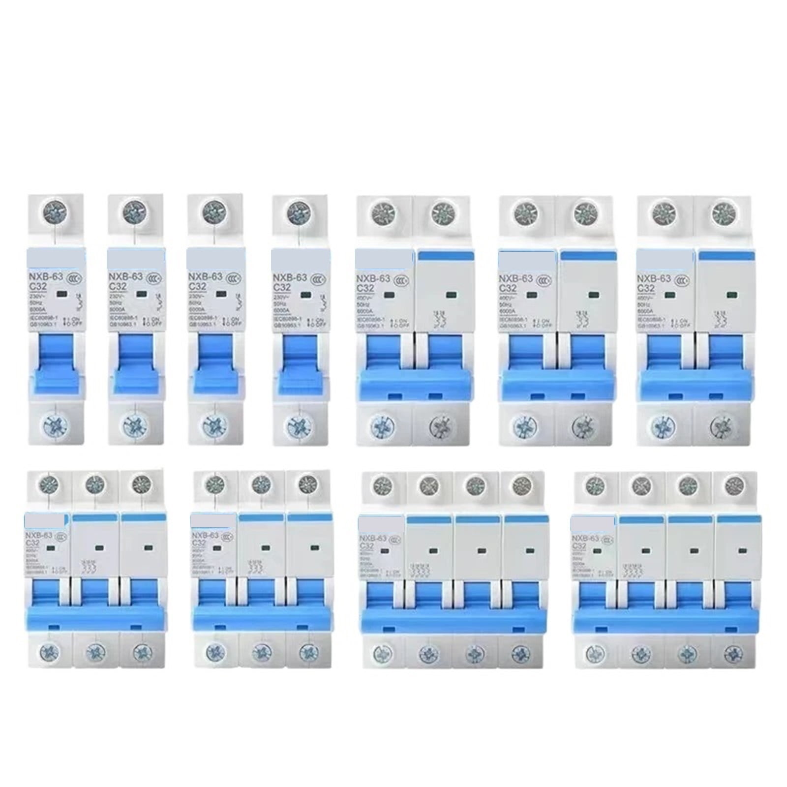 circuit breaker 1pcs MCB NXB-63 Miniature Circuit Breaker 1P 2P 3P 4P ...