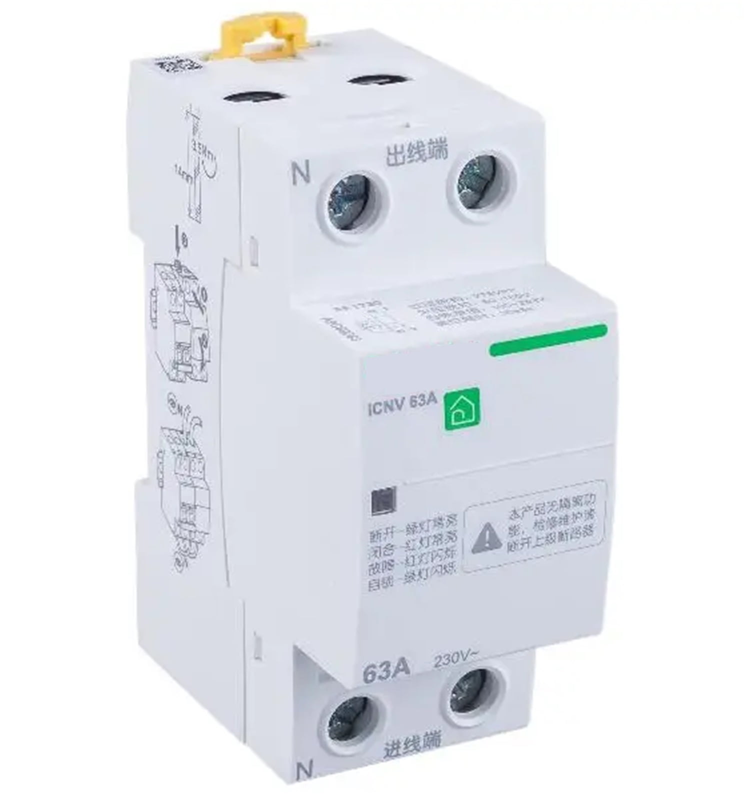 circuit breaker 2P 63A A9C69263 ICNV Self-restoring Overvoltage ...