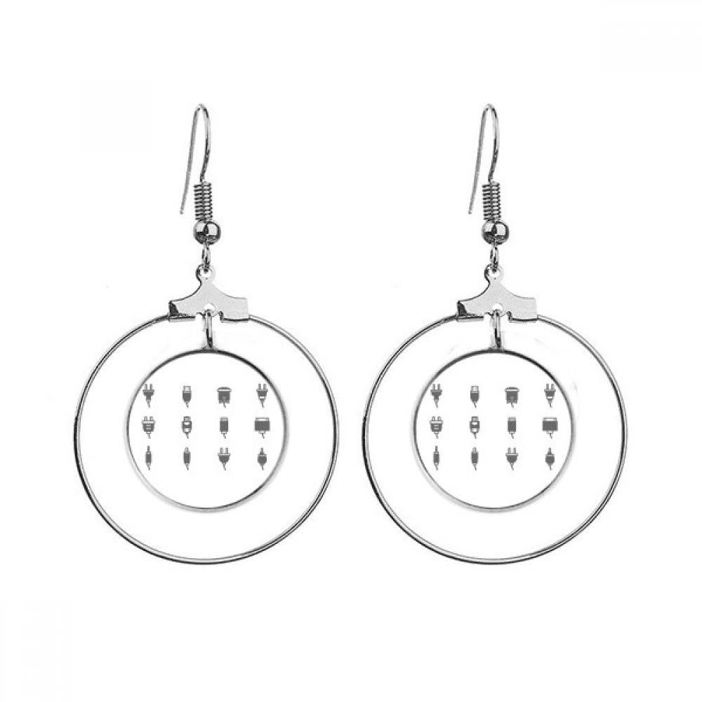circuit diagram plug socket pattern earrings dangle hoop jewelry drop ...