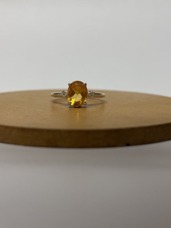 citrine ring, yellow gold, oval cut, engagement ring for women ...