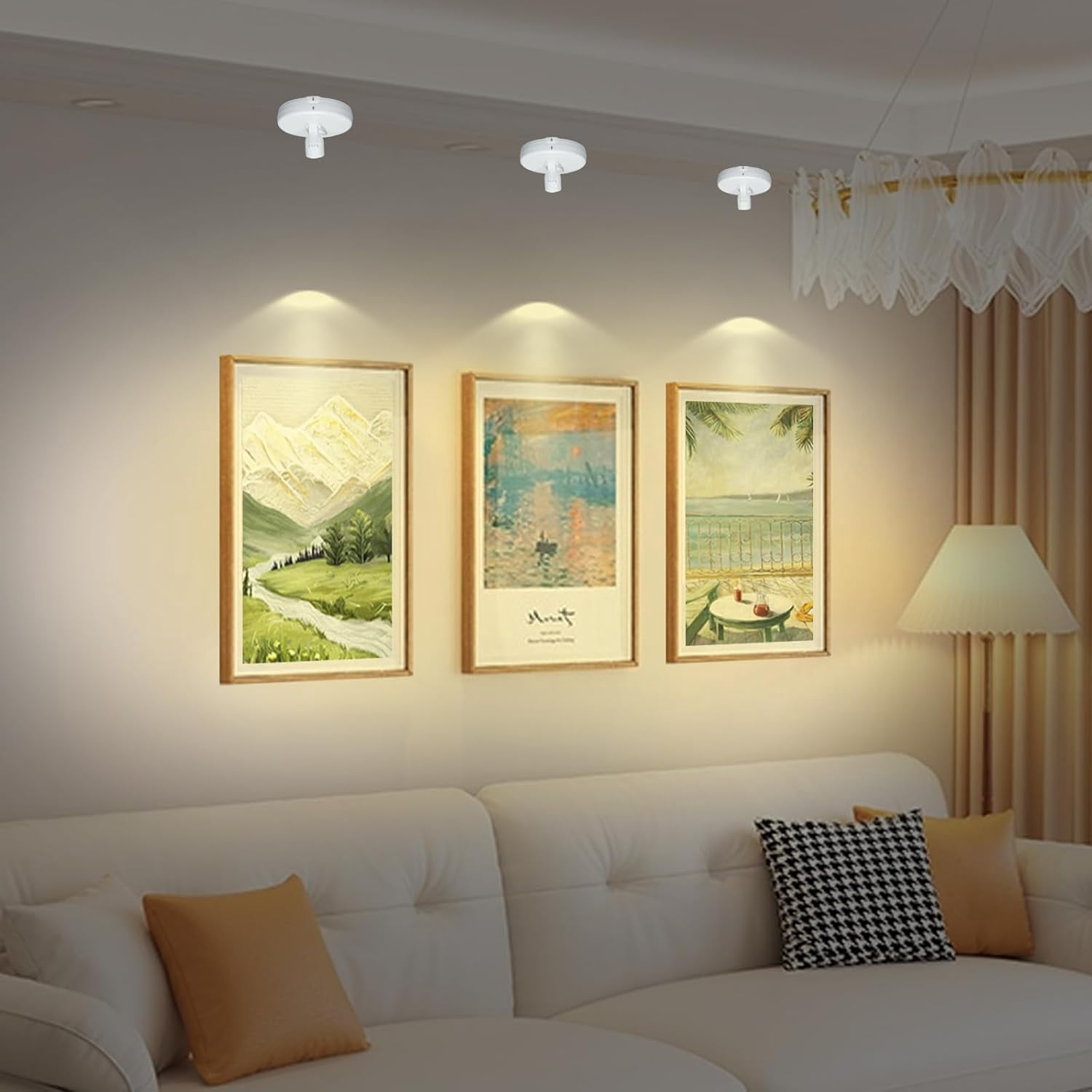 civbuohnp Battery Operated Spotlights Cordless Picture Light Dimmable ...