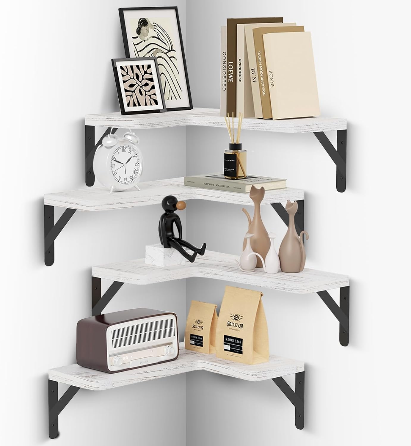 ciyvbiei 12" Small Floating Wall Shelves with Lip - Wood Floating ...