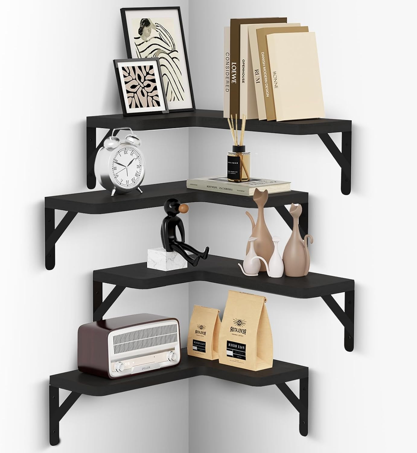 ciyvbiei 12" Small Floating Wall Shelves with Lip - Wood Floating ...