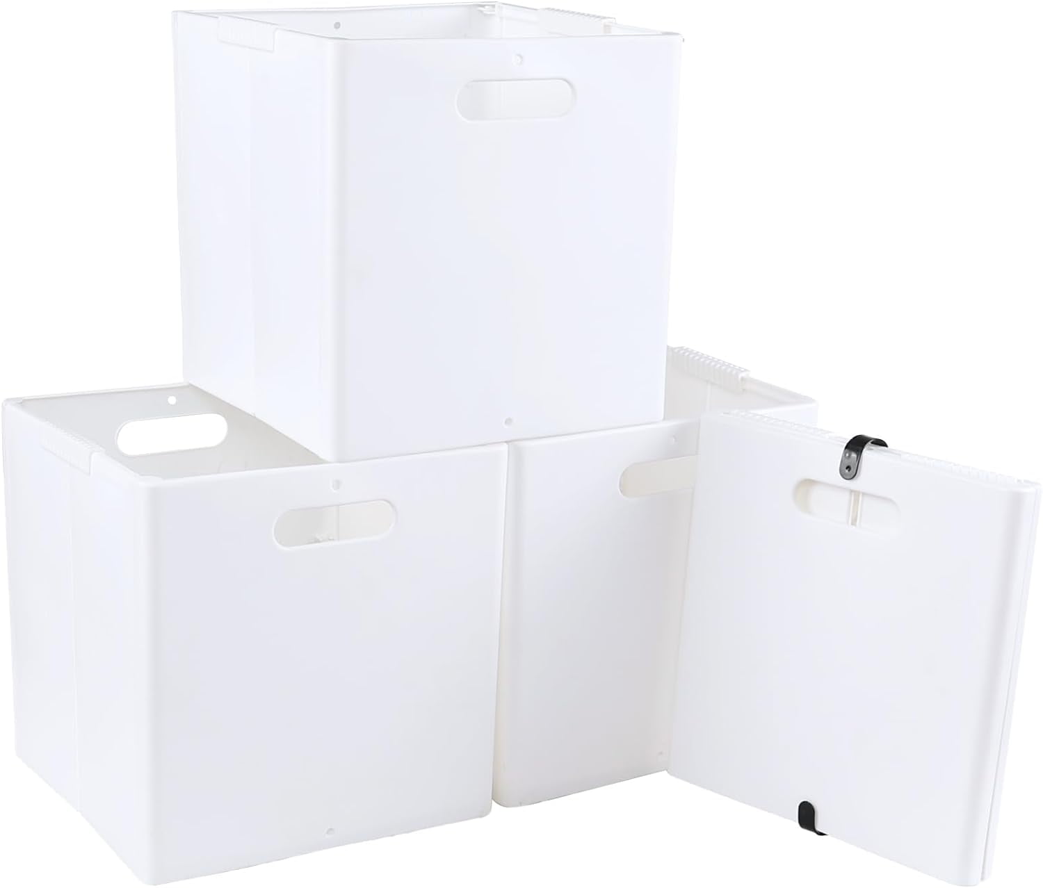 ciyvbiei 4-Pack Collapsible Plastic Storage Cube Bins Foldable Cube ...