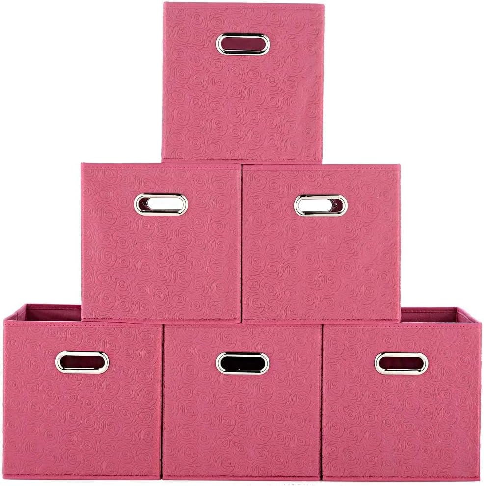 ciyvbiei Embossed Peach Pink Foldable Cube Storage Bins 11 inches Hot ...