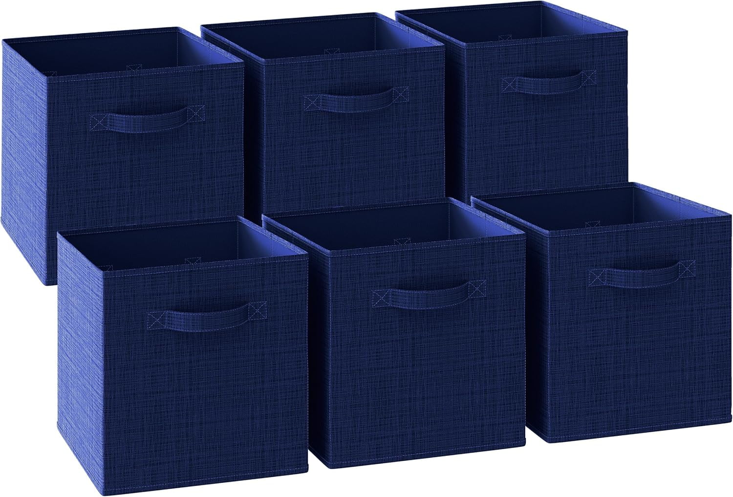 ciyvbiei Fabric Storage Cubes - 6 Pack Heavy Duty Solid Black Bins - 13 ...
