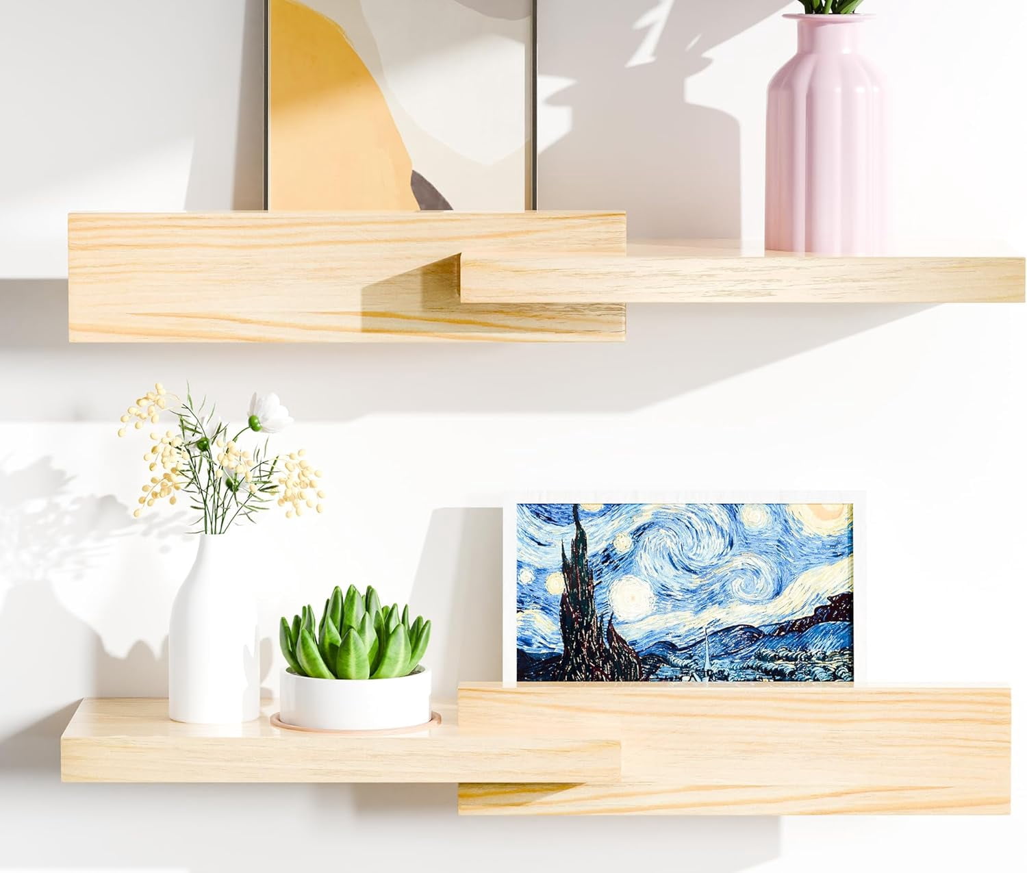 ciyvbiei Floating Shelves Reversible Wall Shelves Minimalist Wall Mount ...