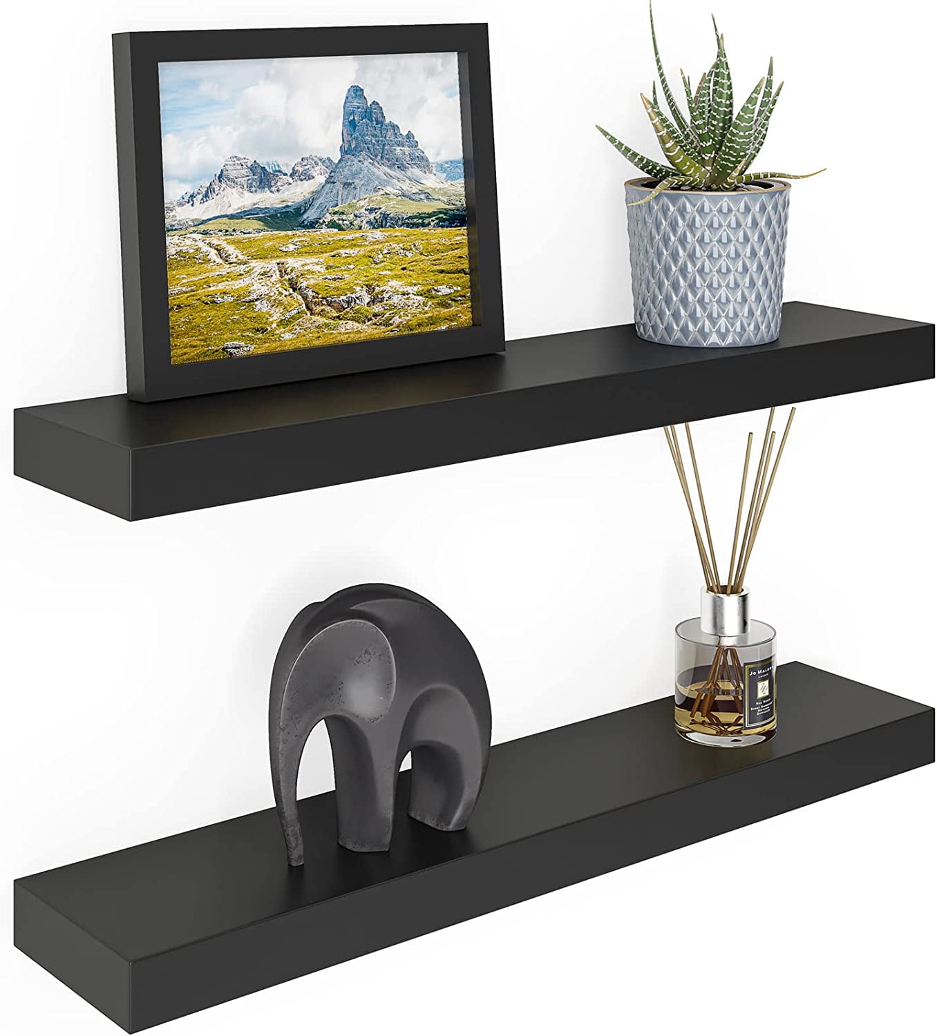 ciyvbiei Floating Wall Shelves 2-Pack 16" Wood Wall Mount Ledges for ...