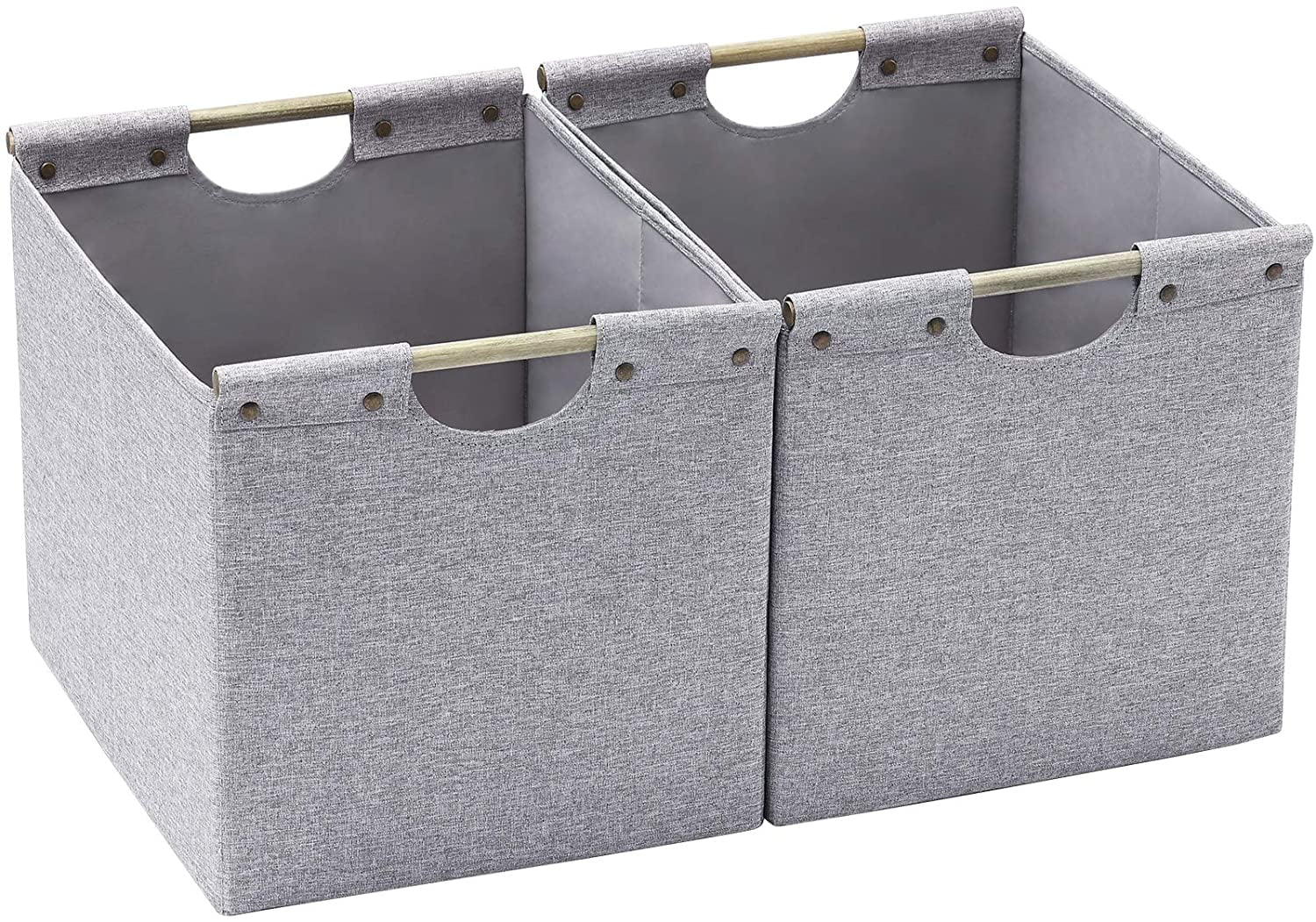 ciyvbiei Large Foldable Storage Bins Linen Fabric Pack of 2 Storage ...
