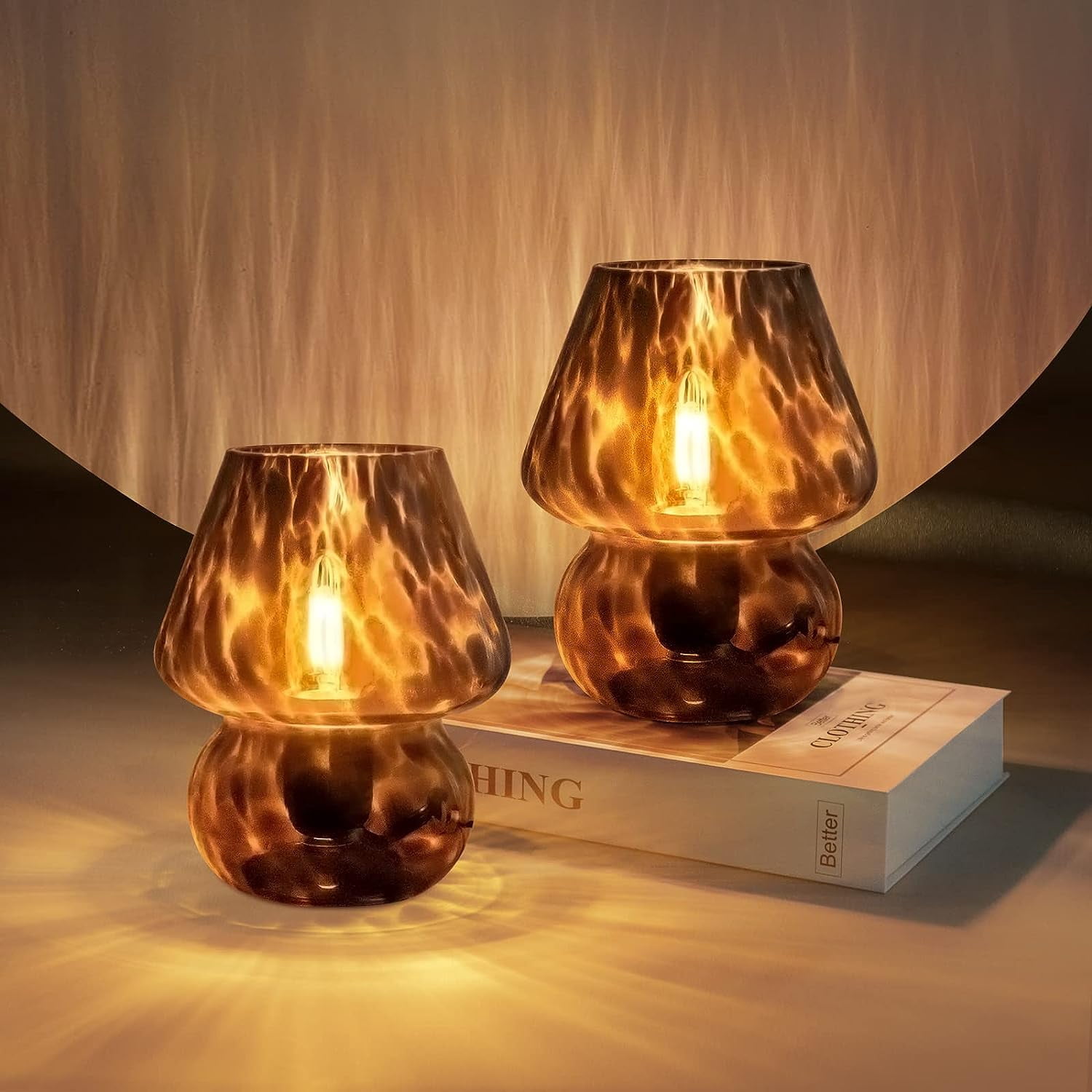 ciyvbiei Mushroom Lamp Small Vintage Table Lamp for Bedroom Nightstand ...