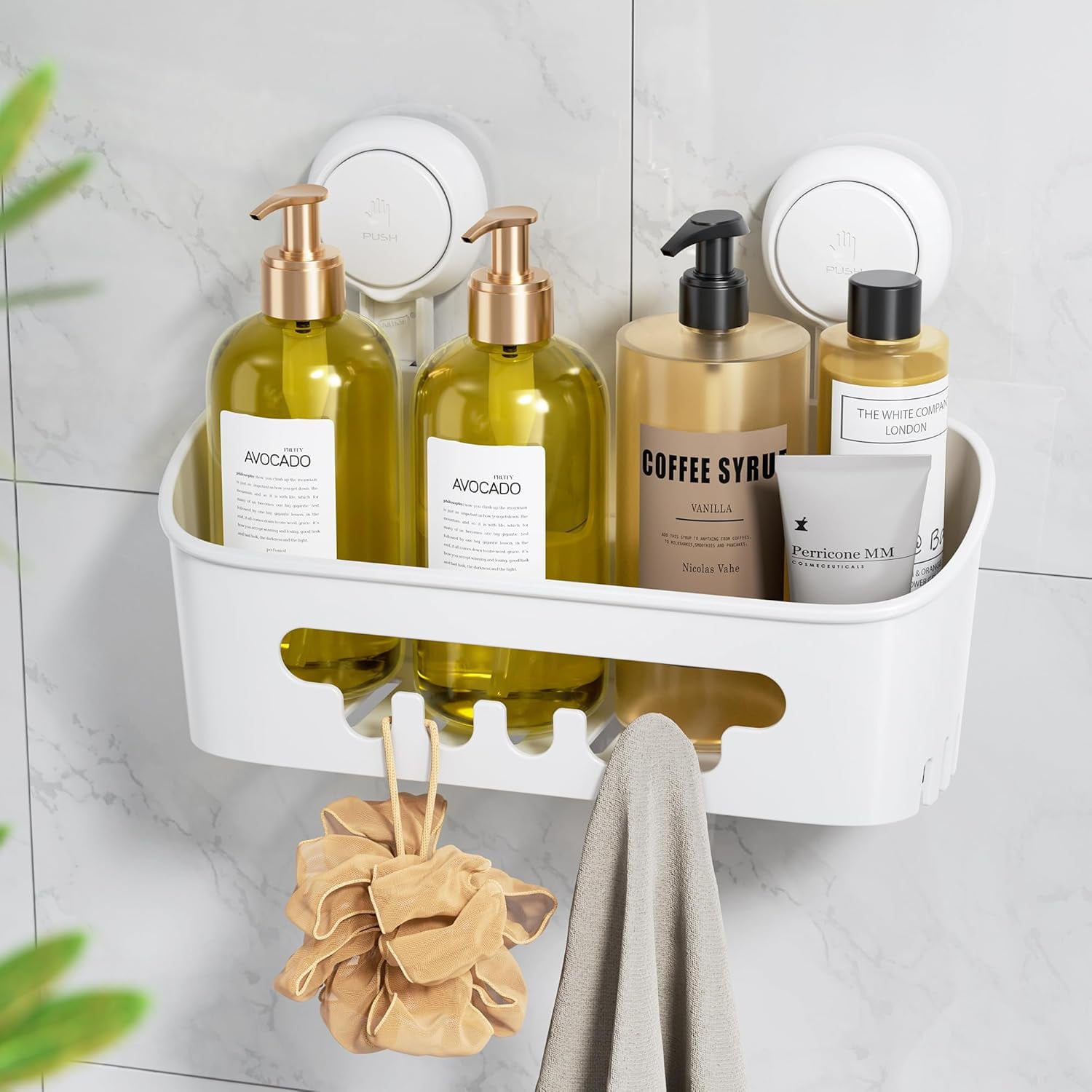 ciyvbiei Shower Caddy Suction Cup Shower Organizer Removable Bathroom ...