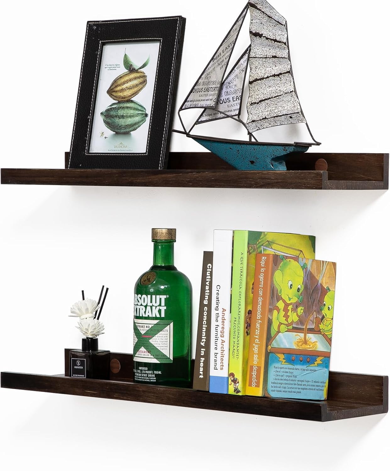 ciyvbiei Wall Mount Floating Shelves for Wall Solid Wood Floating Wall ...