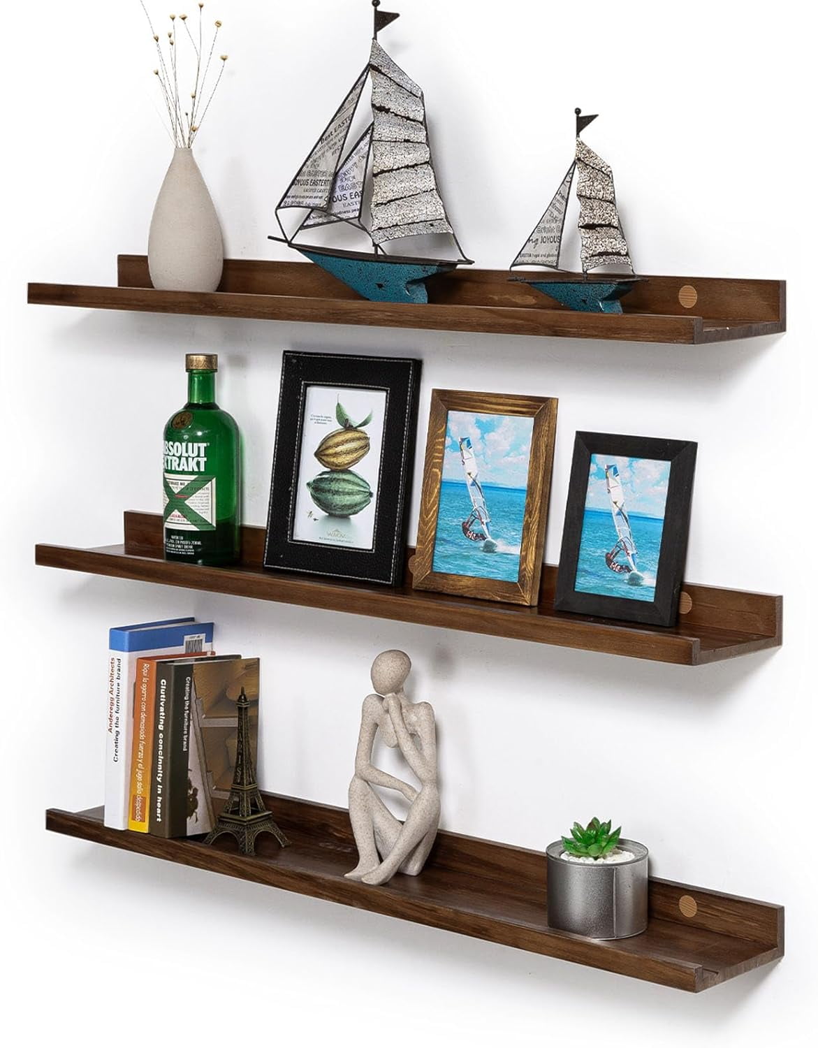 ciyvbiei Wall Mount Floating Shelves for Wall Solid Wood Floating Wall ...