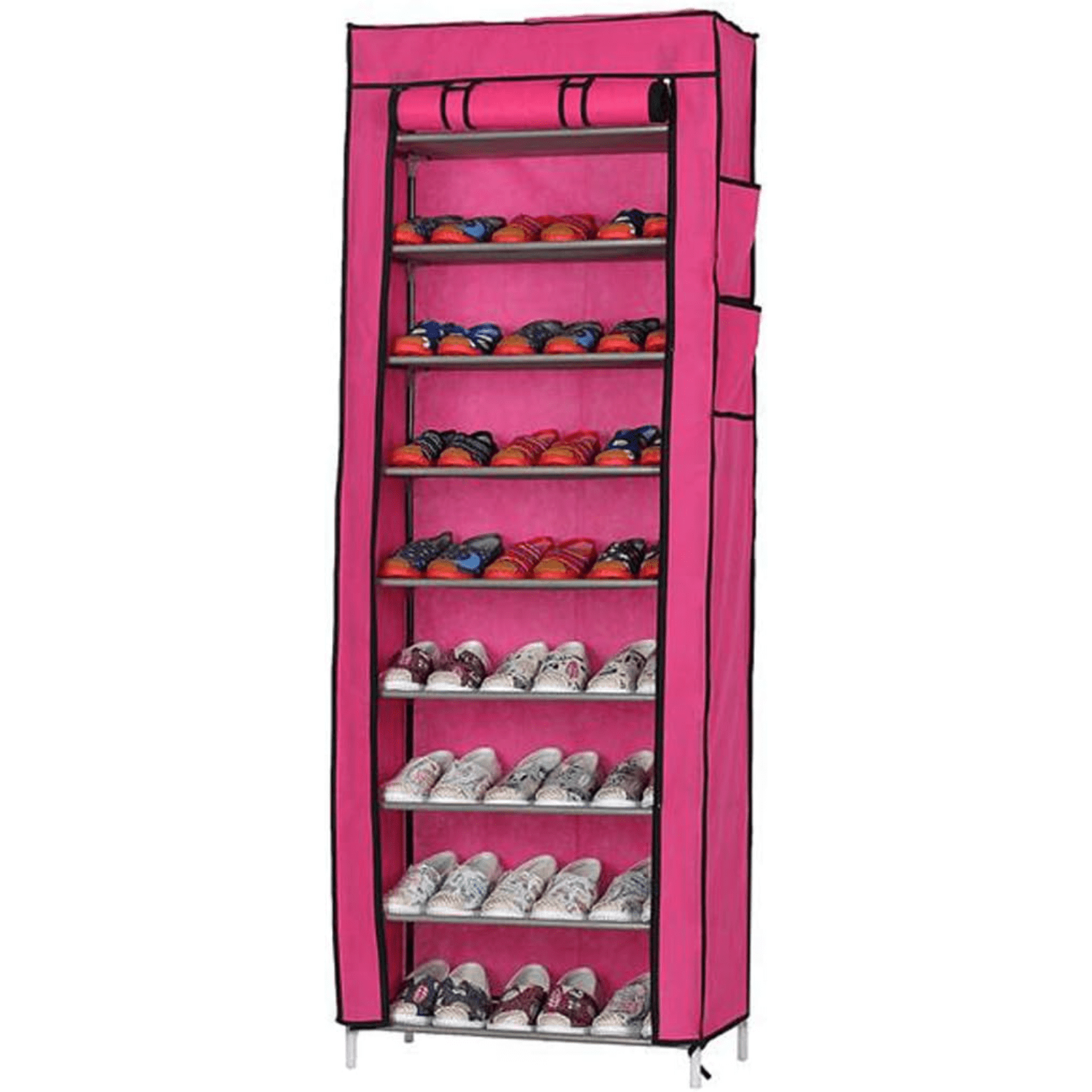 cjjojobiubiu 10 Tier Shoe Rack PortableNon-Woven Fabric Shoe Rack ...