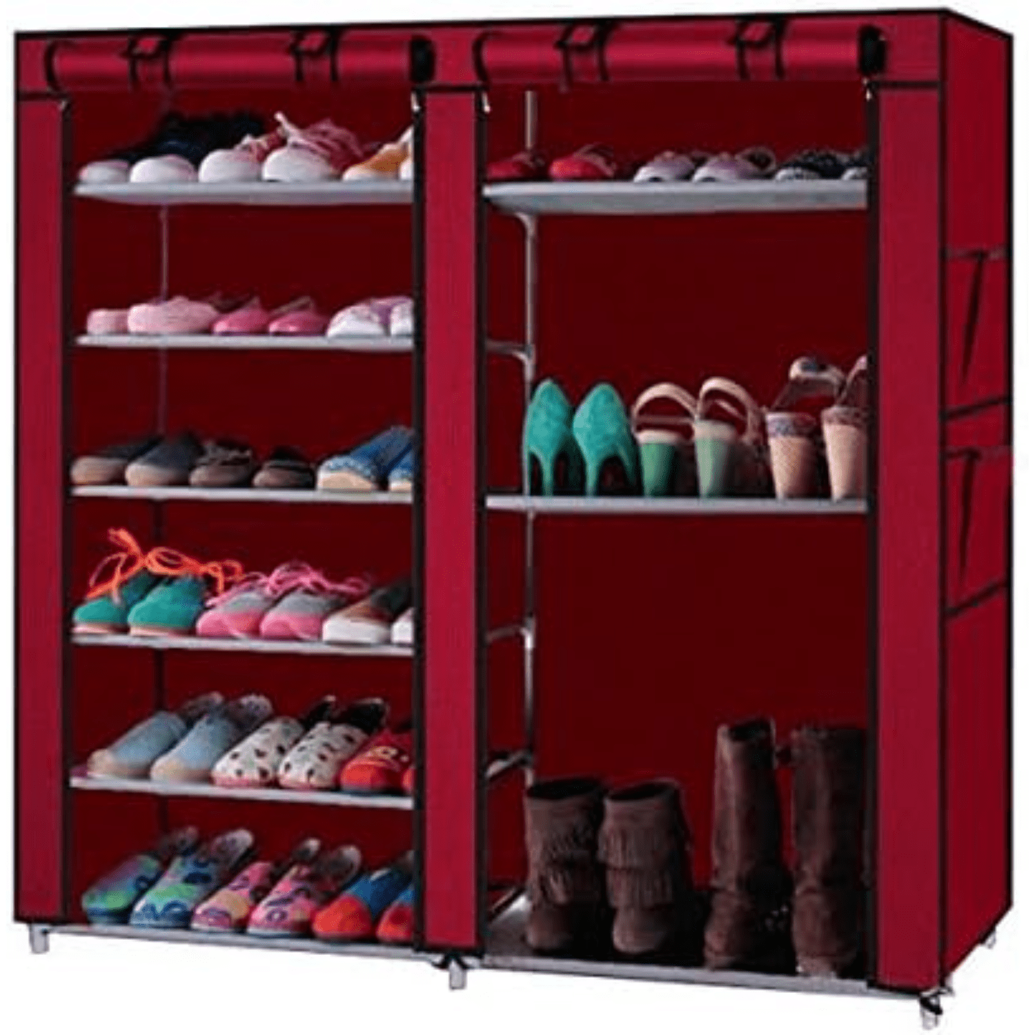 cjjojobiubiu 9 Tier Shoe Rack Space Saving Portable Shoe Rack Storage ...