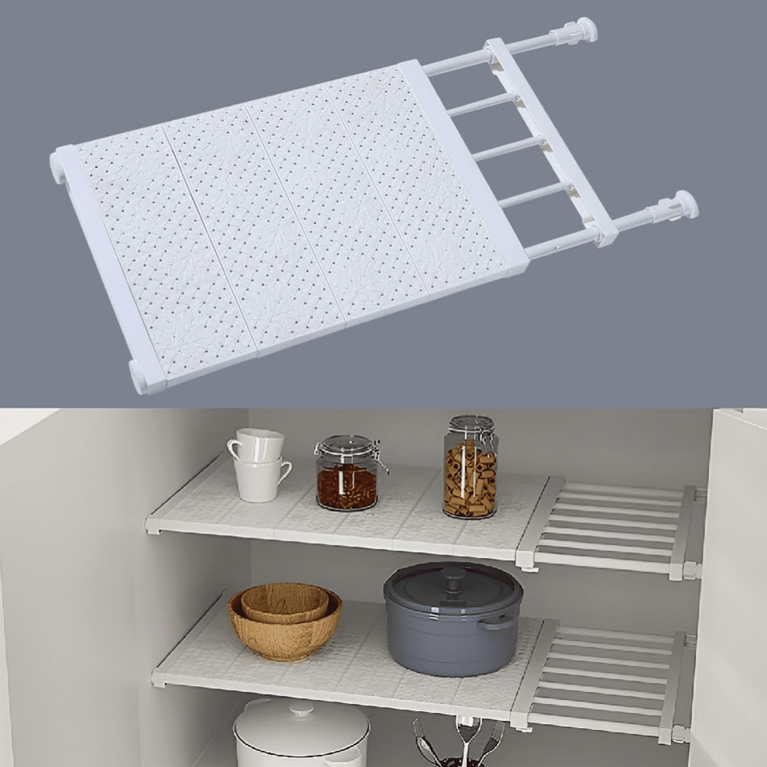 cjjojobiubiu Adjustable Closet Organizer Storage Shelf for Cabinet ...
