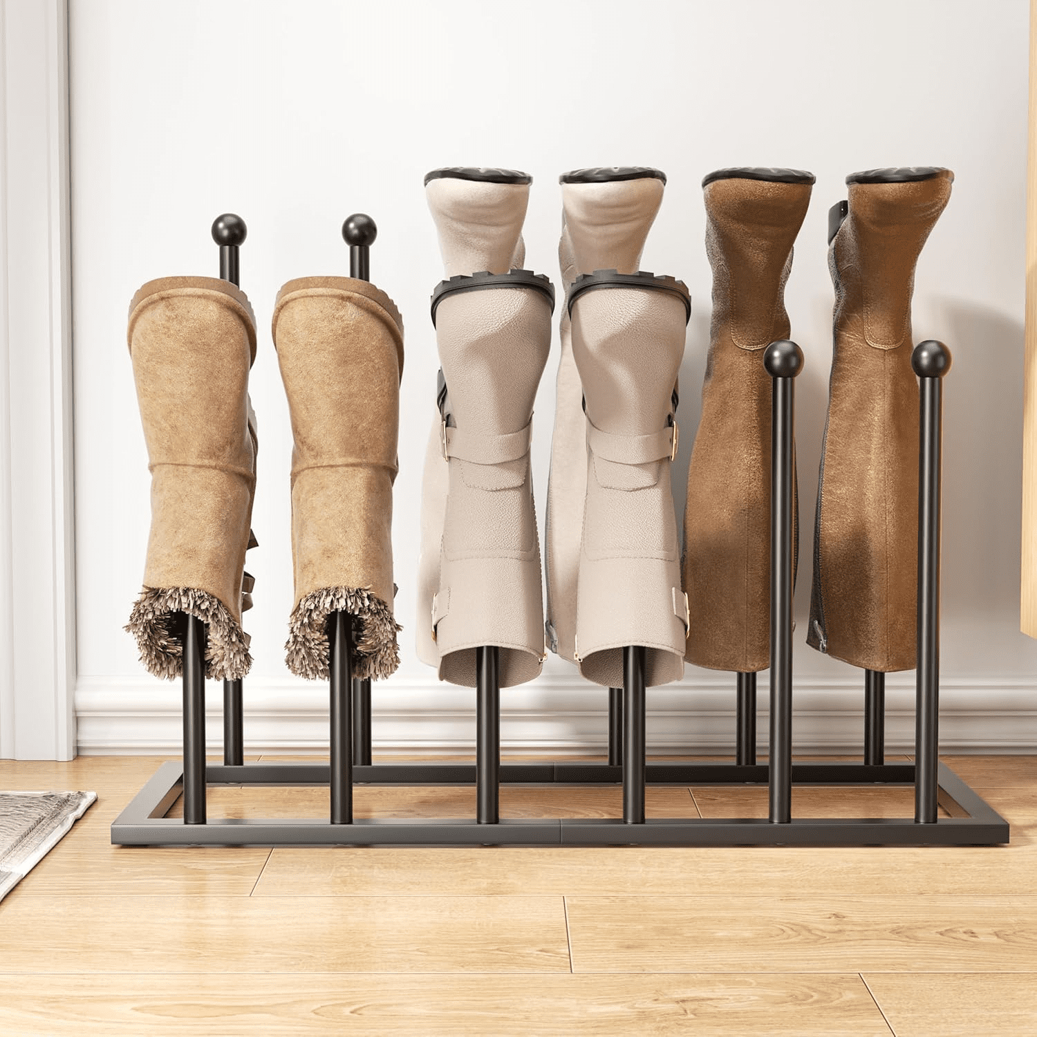 cjjojobiubiu Boot Rack Organizer Tall Boots - Black Boot Storage ...