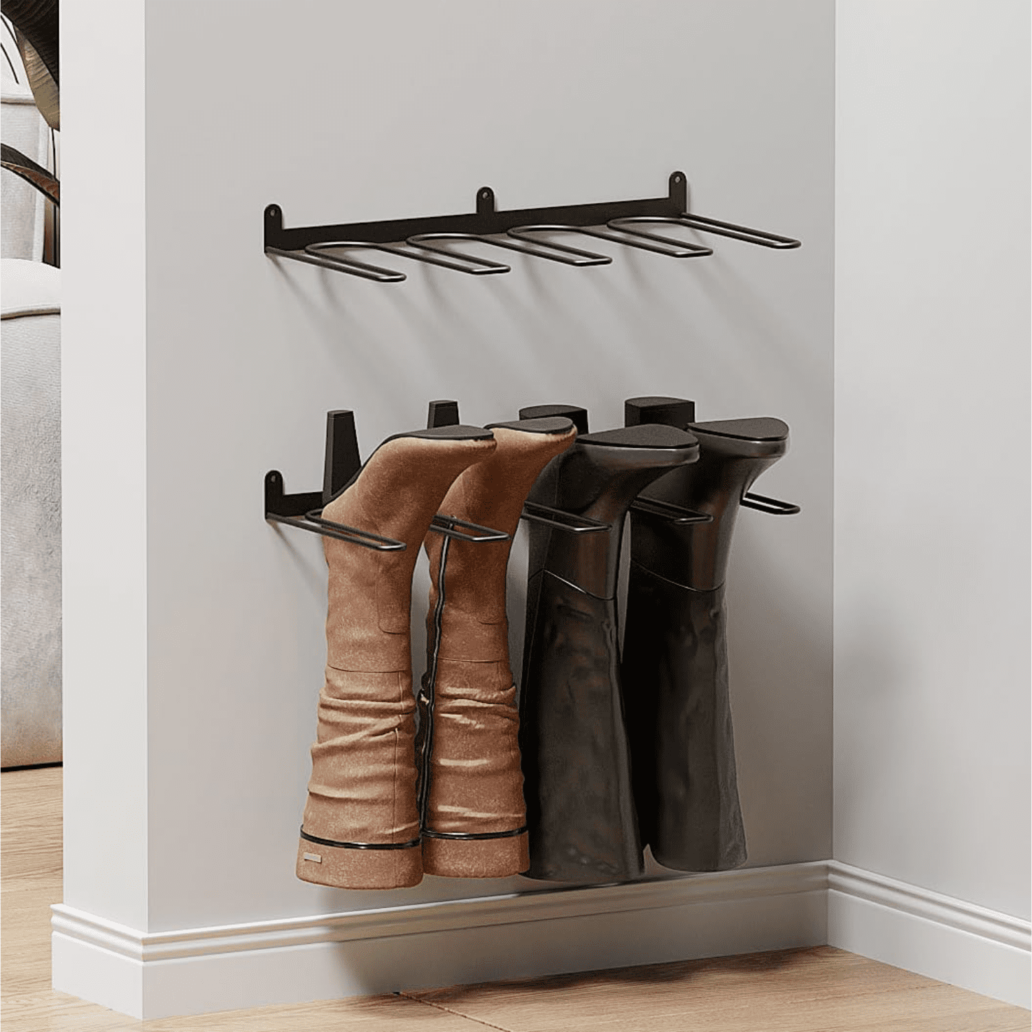 fhxbjoi Boot Rack Organizer Tall Boots for Wall 2 Pack Boot Storage ...