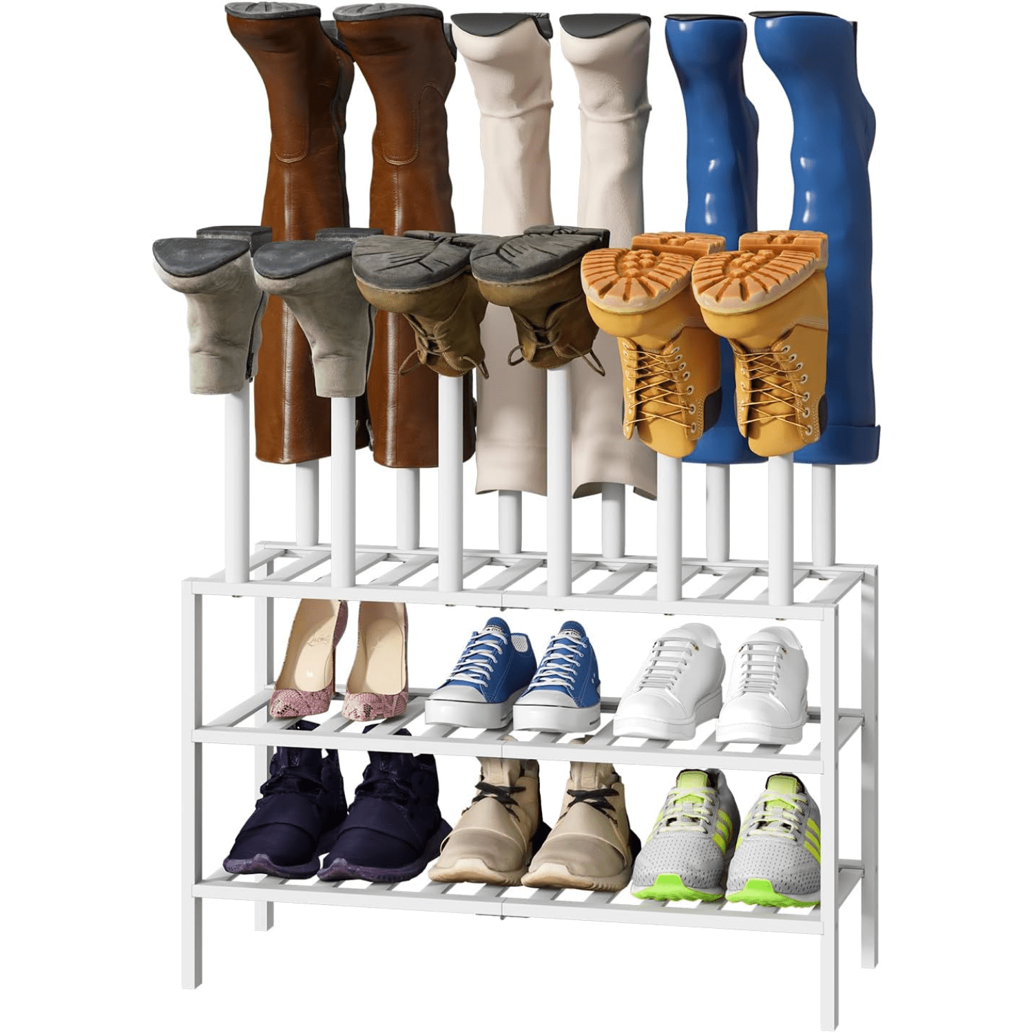 cjjojobiubiu Boot Rack with Shoe Rack Boot Rack Organizer Tall Boots ...