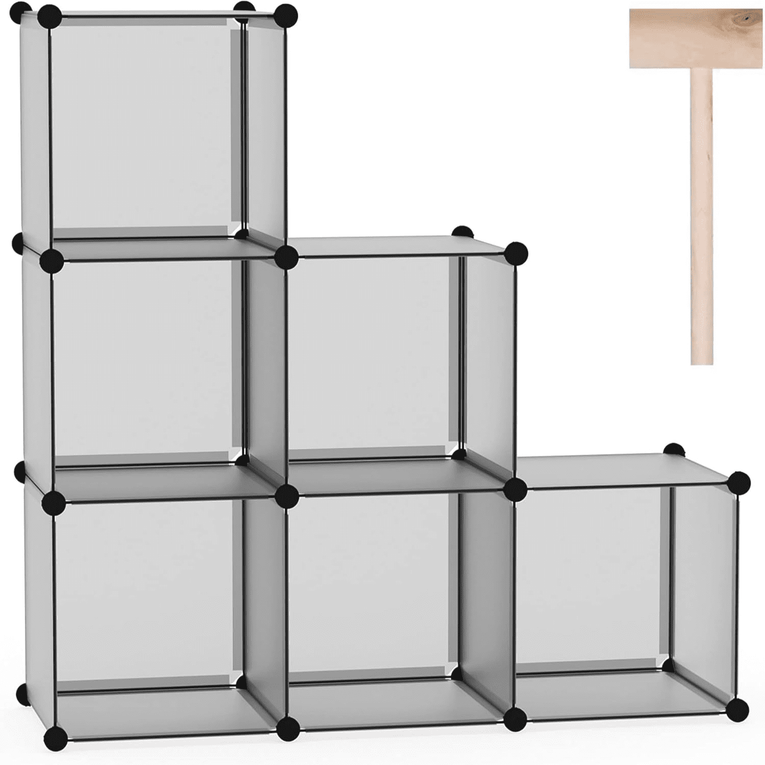 Hltser C&AHOME 6-Cube Storage Organizer Stackable Storage Cubes Shelves ...