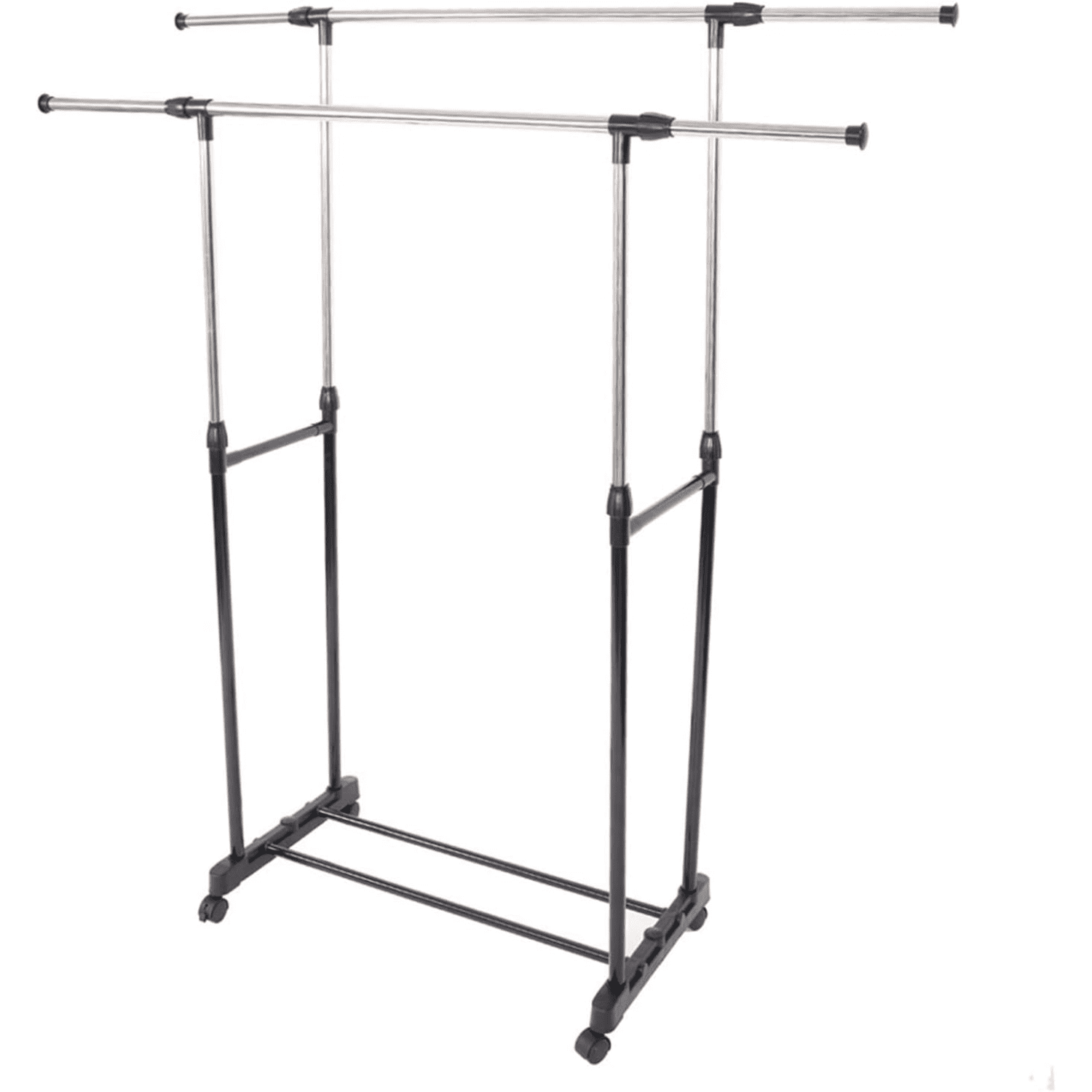 cjjojobiubiu Double Rod Rolling Garment Rack Stretching Stand Clothes ...
