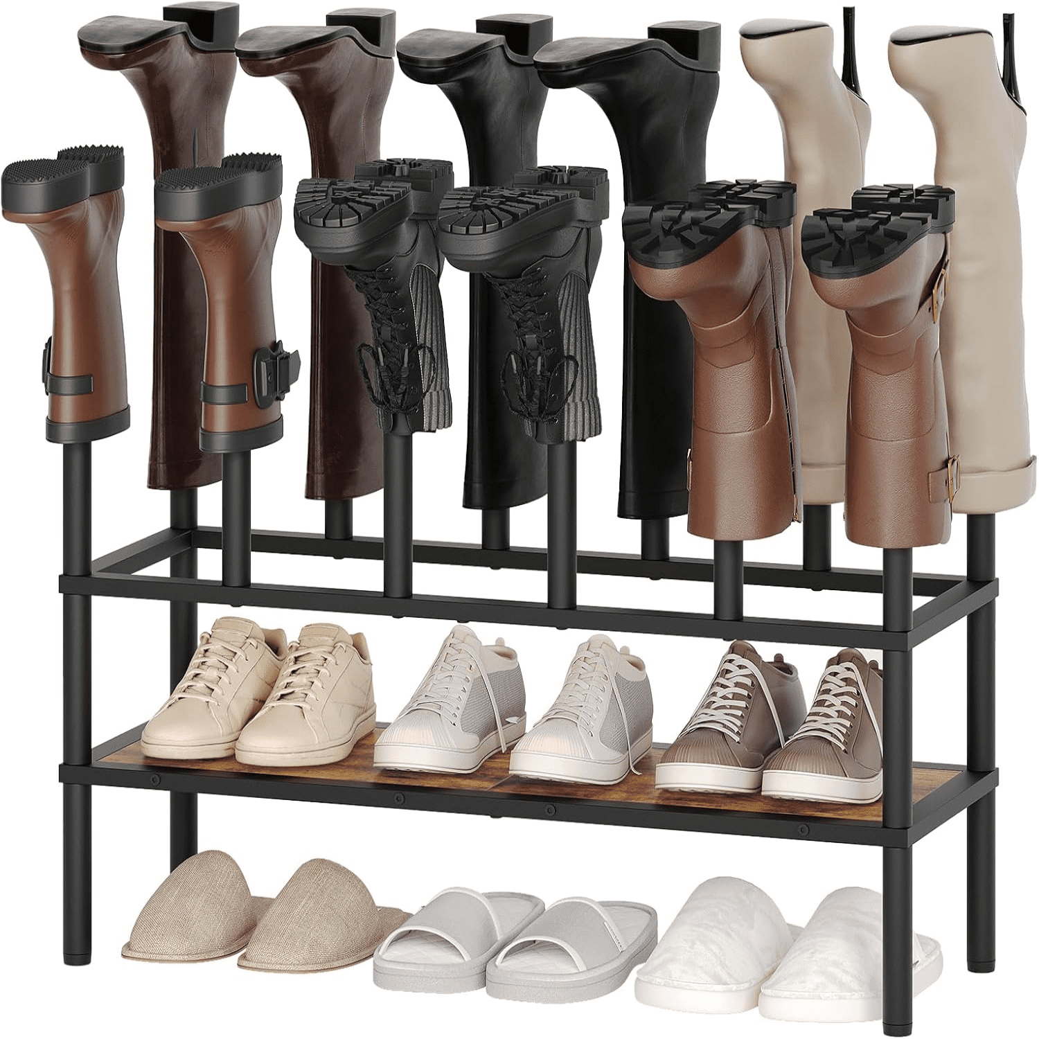 cjjojobiubiu Free Standing Shoe Rack Tall Boots Rack Organizer Boot ...