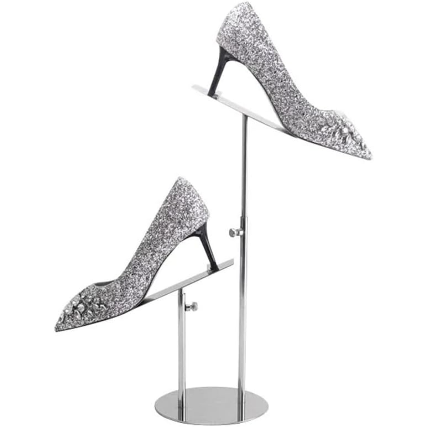 cjjojobiubiu Shoe Display Stand for Retail Store Stainless Steel Height ...