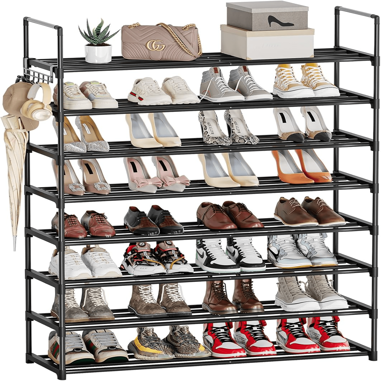 cjjojobiubiu Shoe Rack 8 Tier Tall Shoe Rack for Entryway Shoe ...