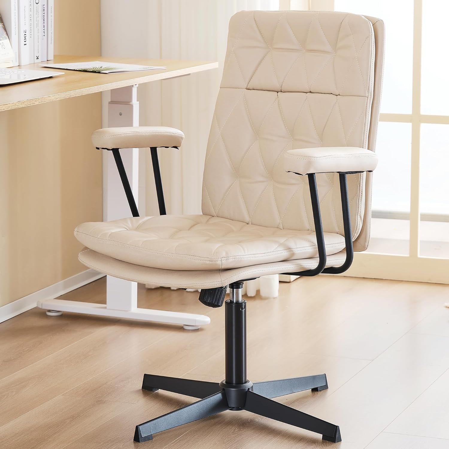 iagdu Desk Chair Without Wheels Swivel Tilt Office Chair with Criss ...