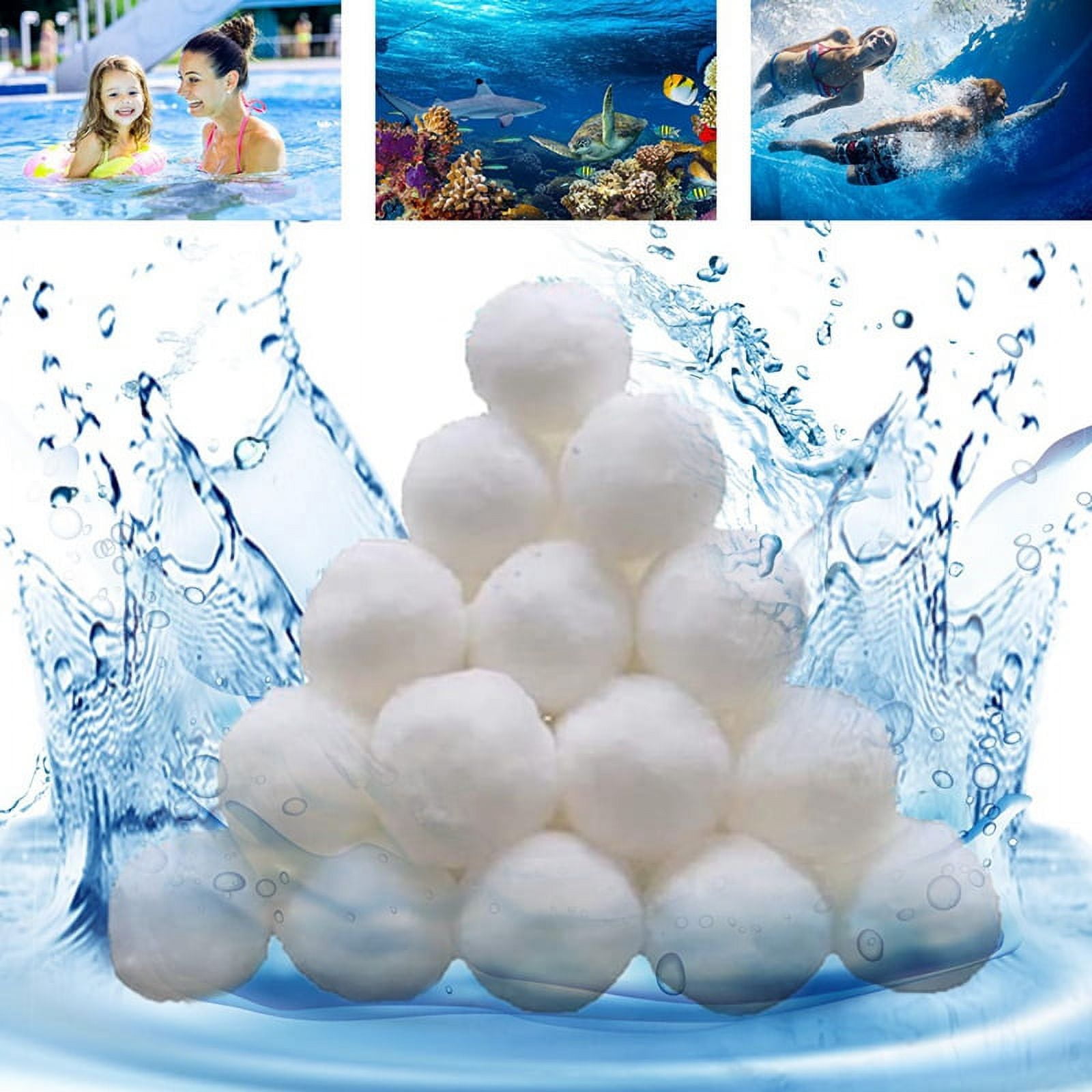 ckepdyeh 1.5 Lbs Pool Filter Balls, Pool Filter Media Fiber for ...