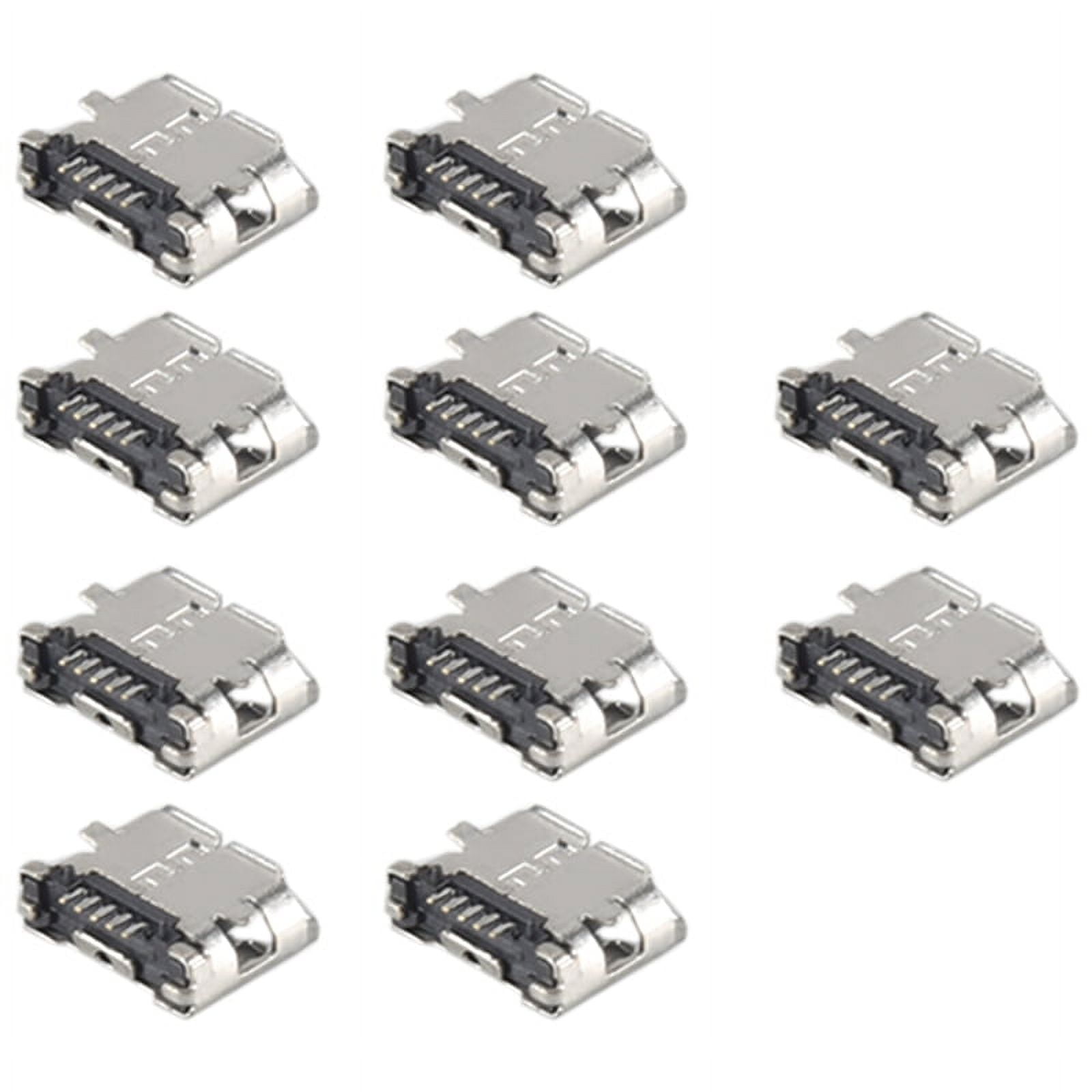 ckepdyeh 10 Pcs Spare Parts Type B Micro USB Female Jack Connector Port ...