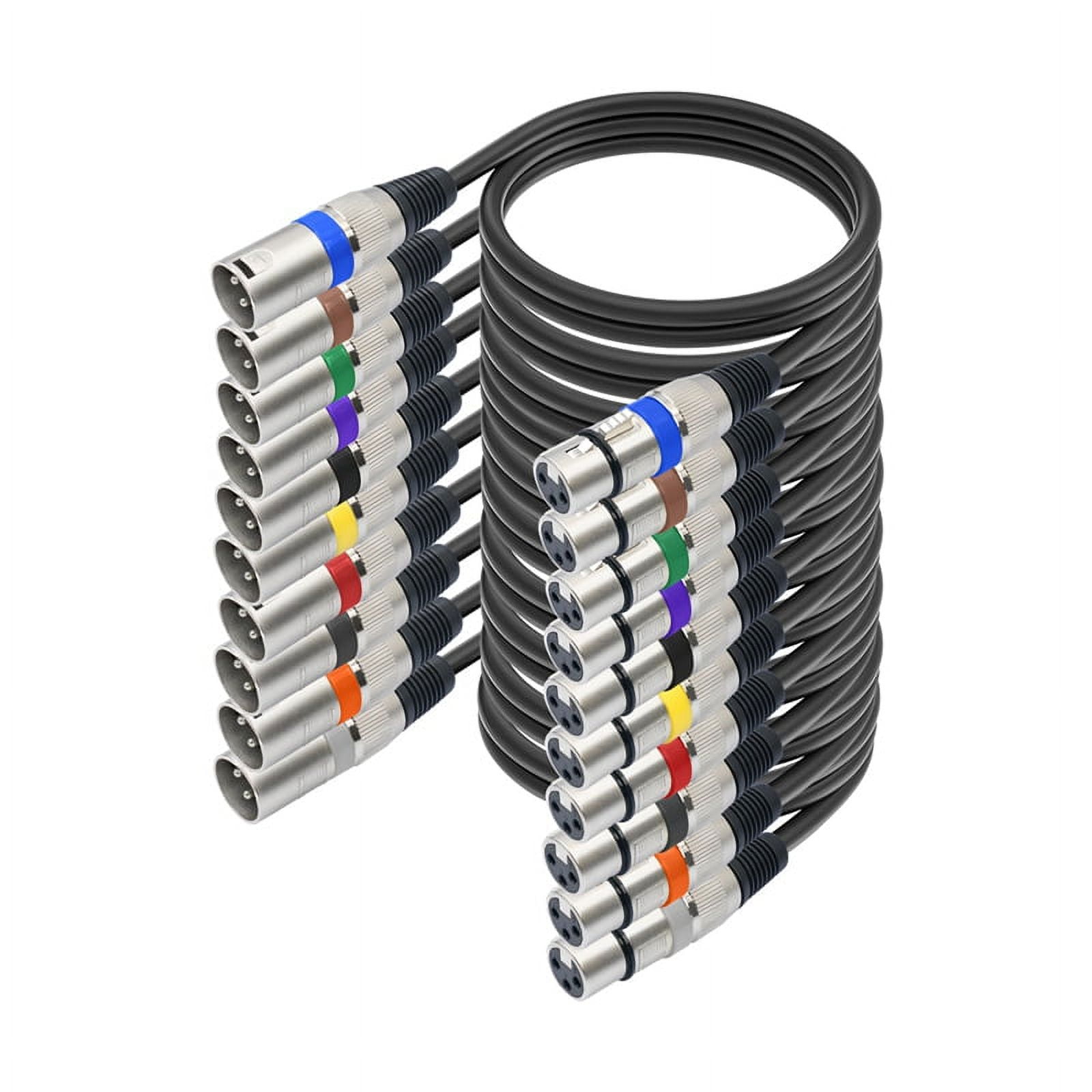 ckepdyeh 10PCS DMX512 XLR Cable Male to Female Audio Cable 3 Pin Cable ...