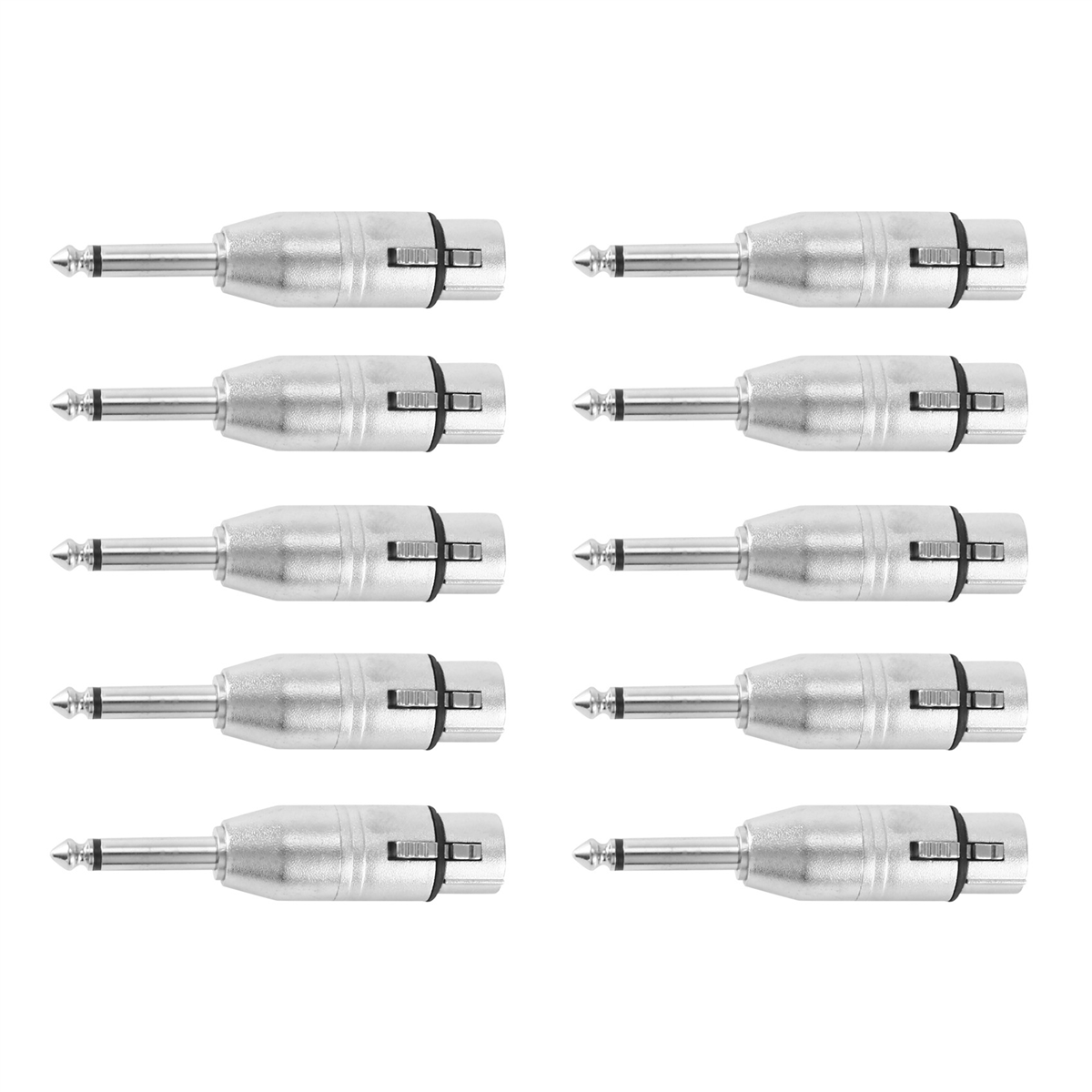 ckepdyeh 10Pcs 3Pin XLR Female To 6.35Mm Male Mono Plug Lead Adapter ...