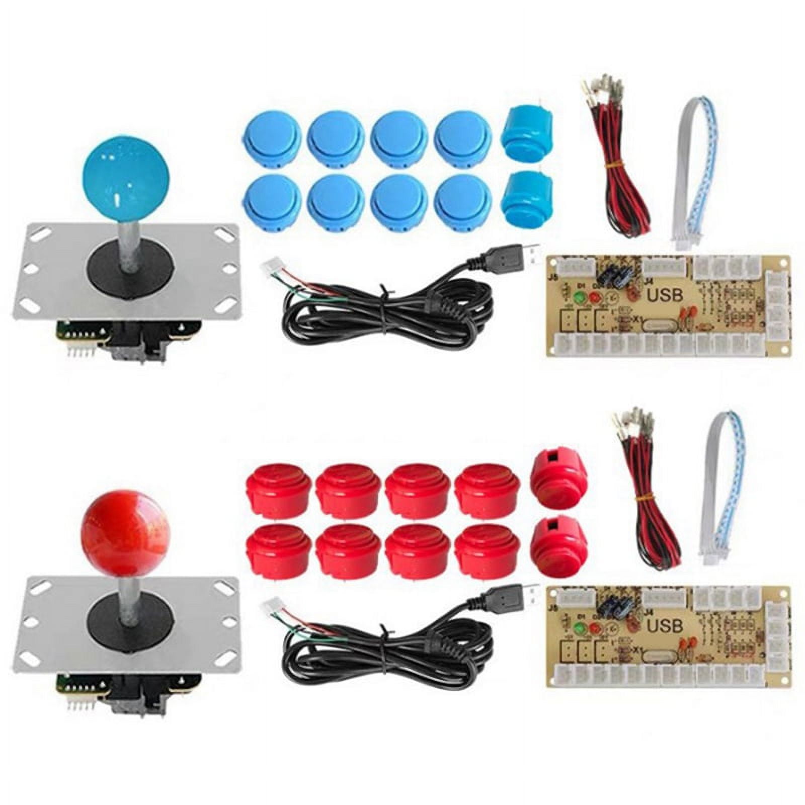 ckepdyeh 2 Player Zero Delay Arcade Joystick DIY Kits USB Encoder to PC Game for Arcade DIY Kits ...