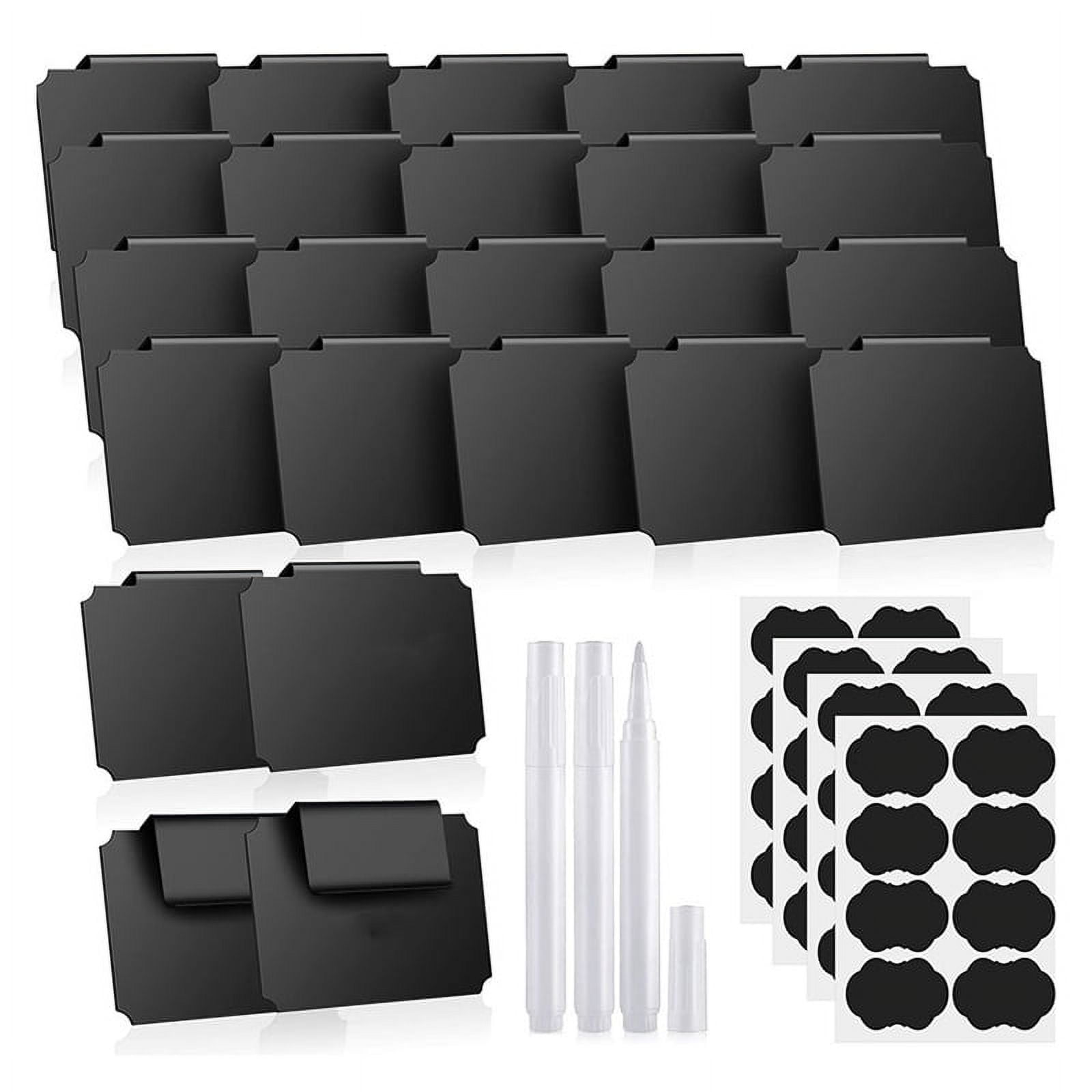24PCS Basket Labels, Black PVC Clip-On Tags for Storage Bins, Fabric ...