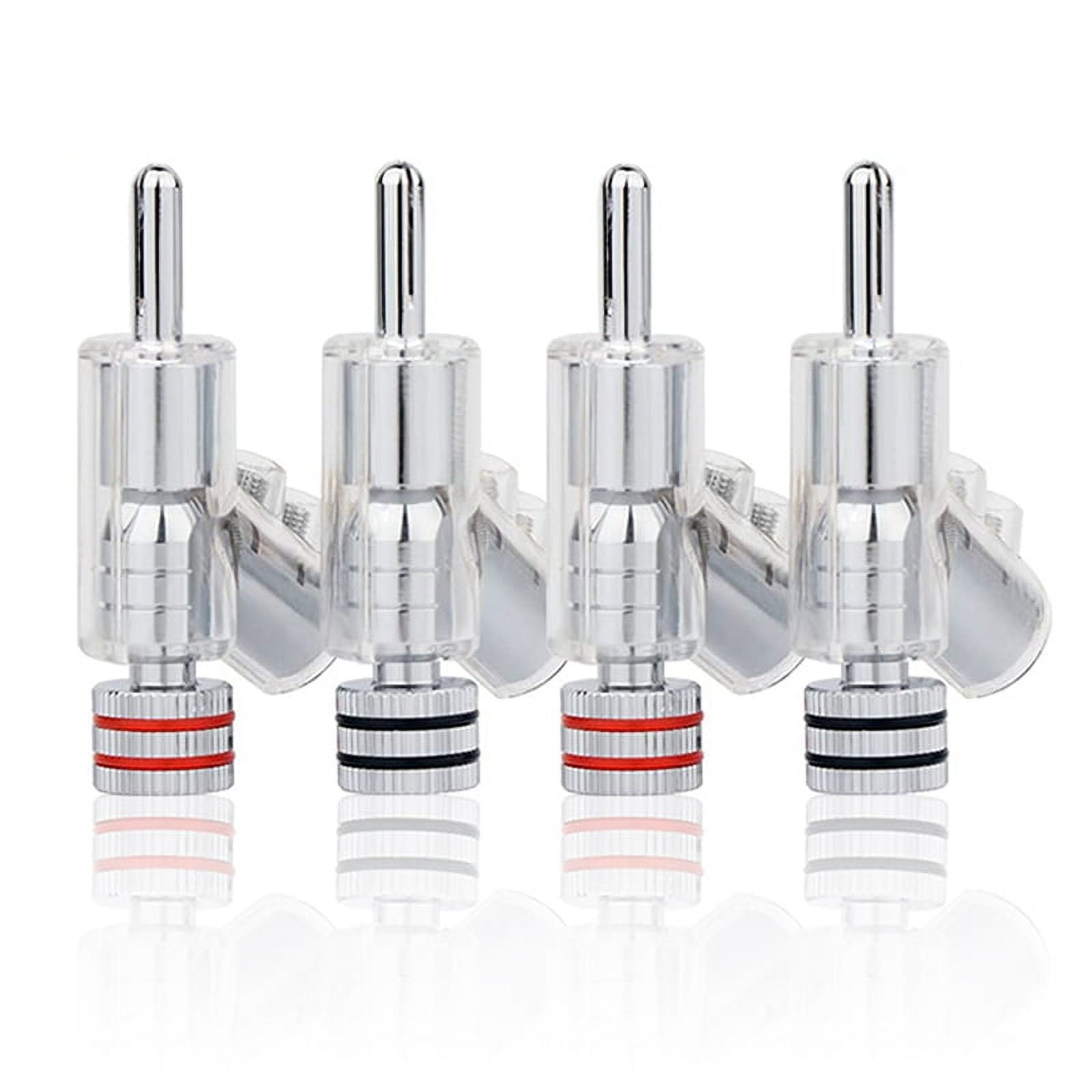 ckepdyeh 4 Pcs Hifi Rhodium Plated Lockable Speaker Cable Banana Plug ...