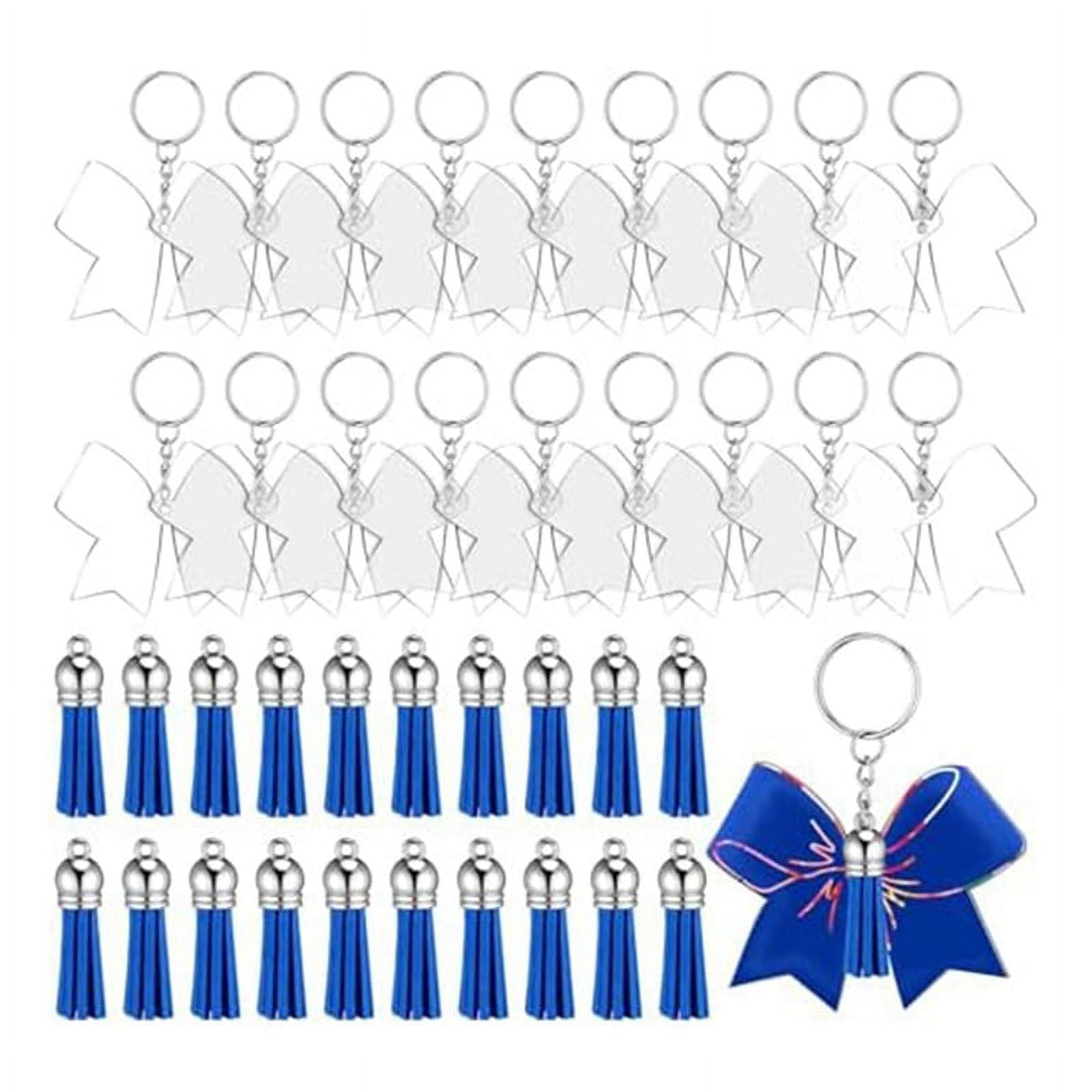 40Pcs Acrylic Bow Keychains with Tassels for DIY Keychains Handmade ...
