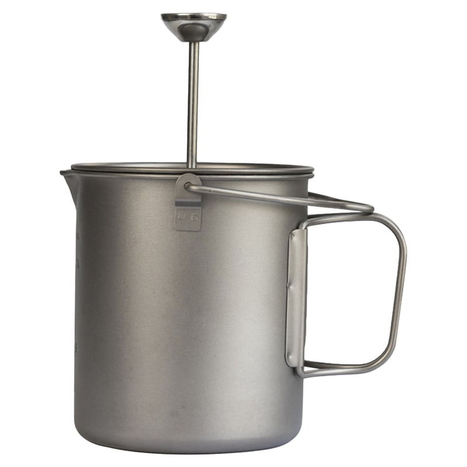 ckepdyeh 750Ml Pure Titanium Coffee Cup Portable Mug French Coffee Pot ...