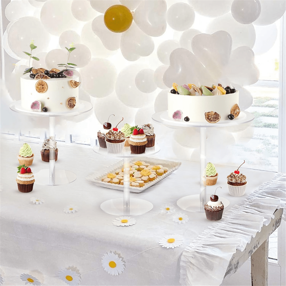 ckepdyeh Acrylic Cake Stand,Clear Cake Stand Round Tall Cake Stand for ...