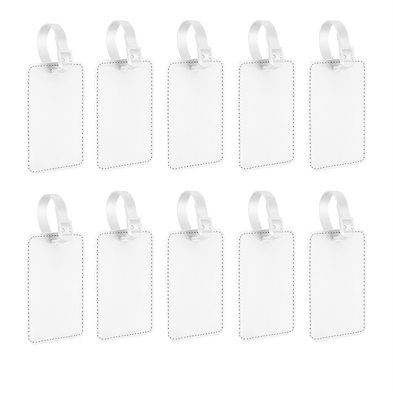 ckepdyeh Blank PU Luggage Tag Heat Transfer Name Id Cards Sublimation ...