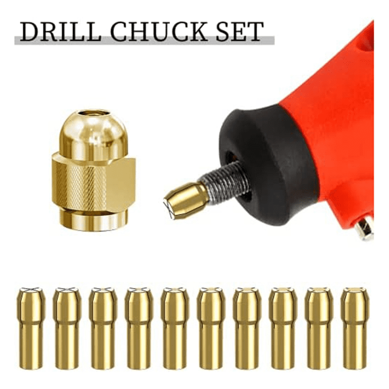 ckepdyeh Brass Collet Set, 4485 Brass Rotary Tool Accessories with 1 ...