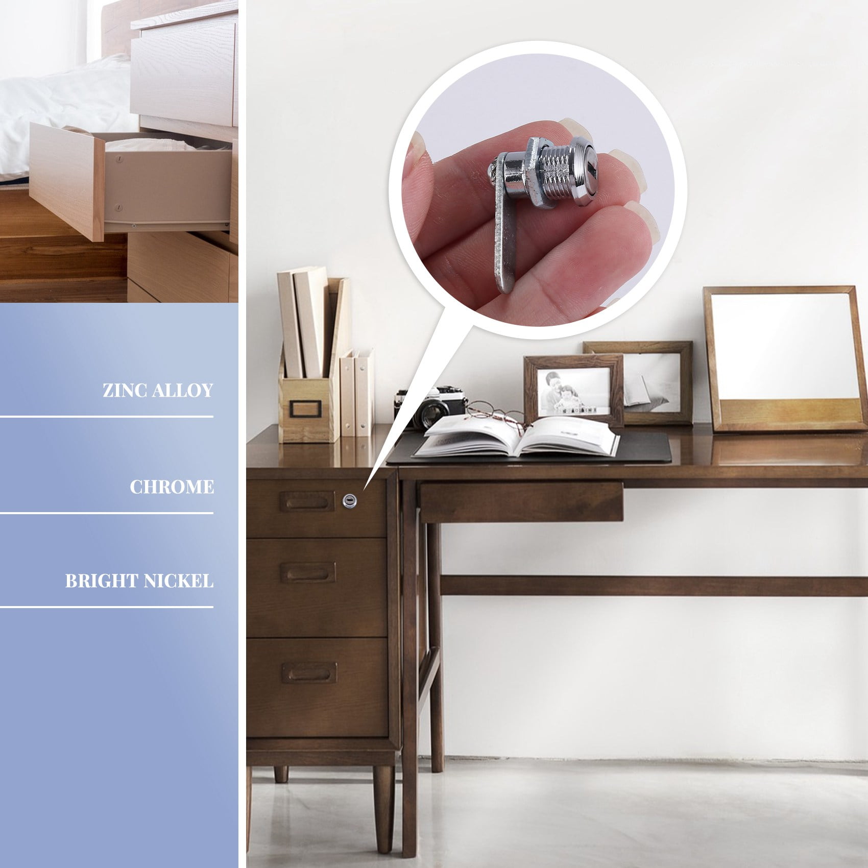 ckepdyeh Cam Lock Desk Drawer Lock 16MM + 2 Keys for Arcade Cupboard ...