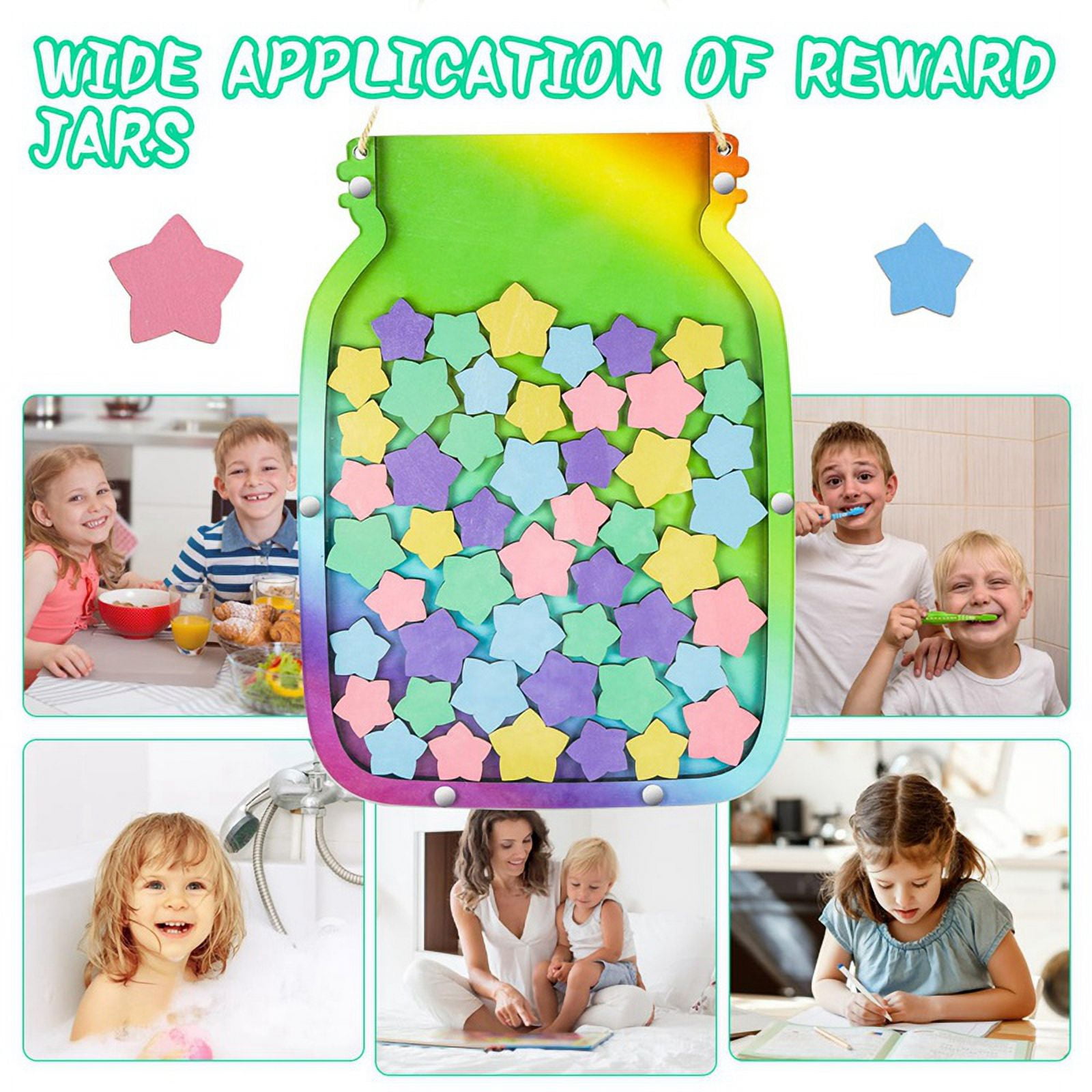 ckepdyeh Classroom Reward Jars for Kids Toddlers Star Jar Reward System ...