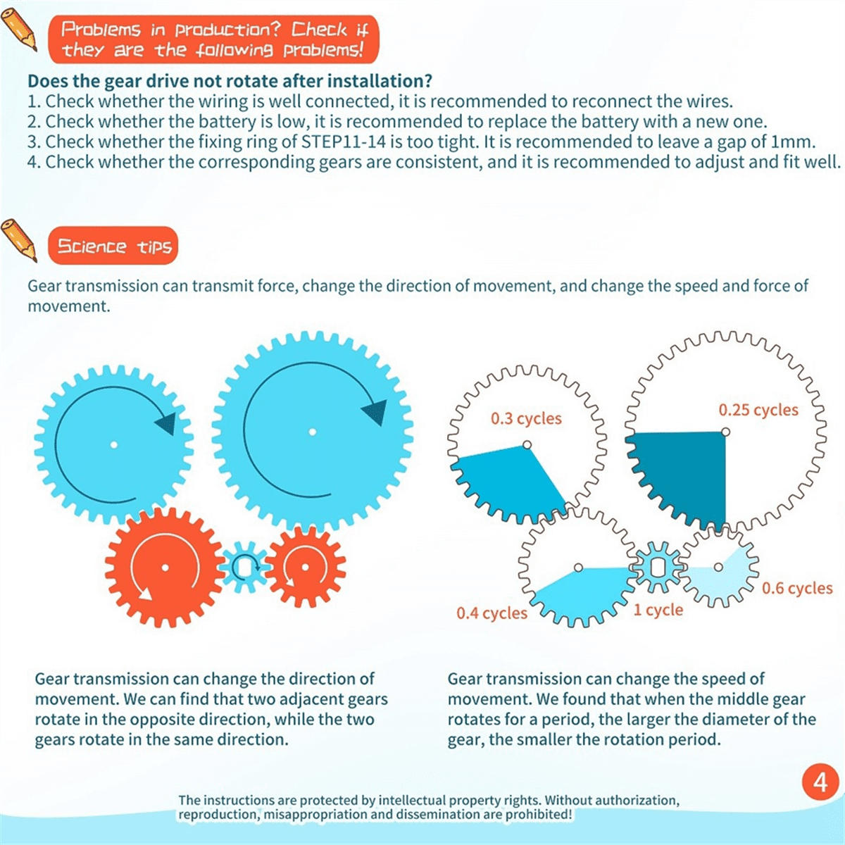 ckepdyeh DIY Wooden Electric Gear Wheel Science Experiment Technology ...
