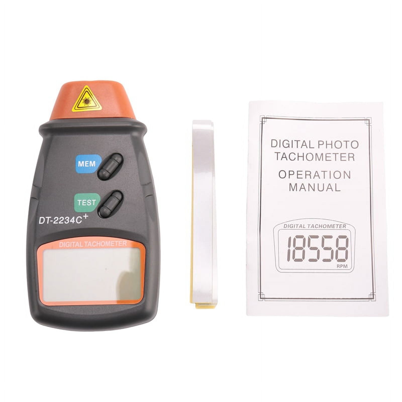 ckepdyeh Digital Tachometer Rpm Meter Non-Contact 2.5Rpm-99999Rpm Lcd ...