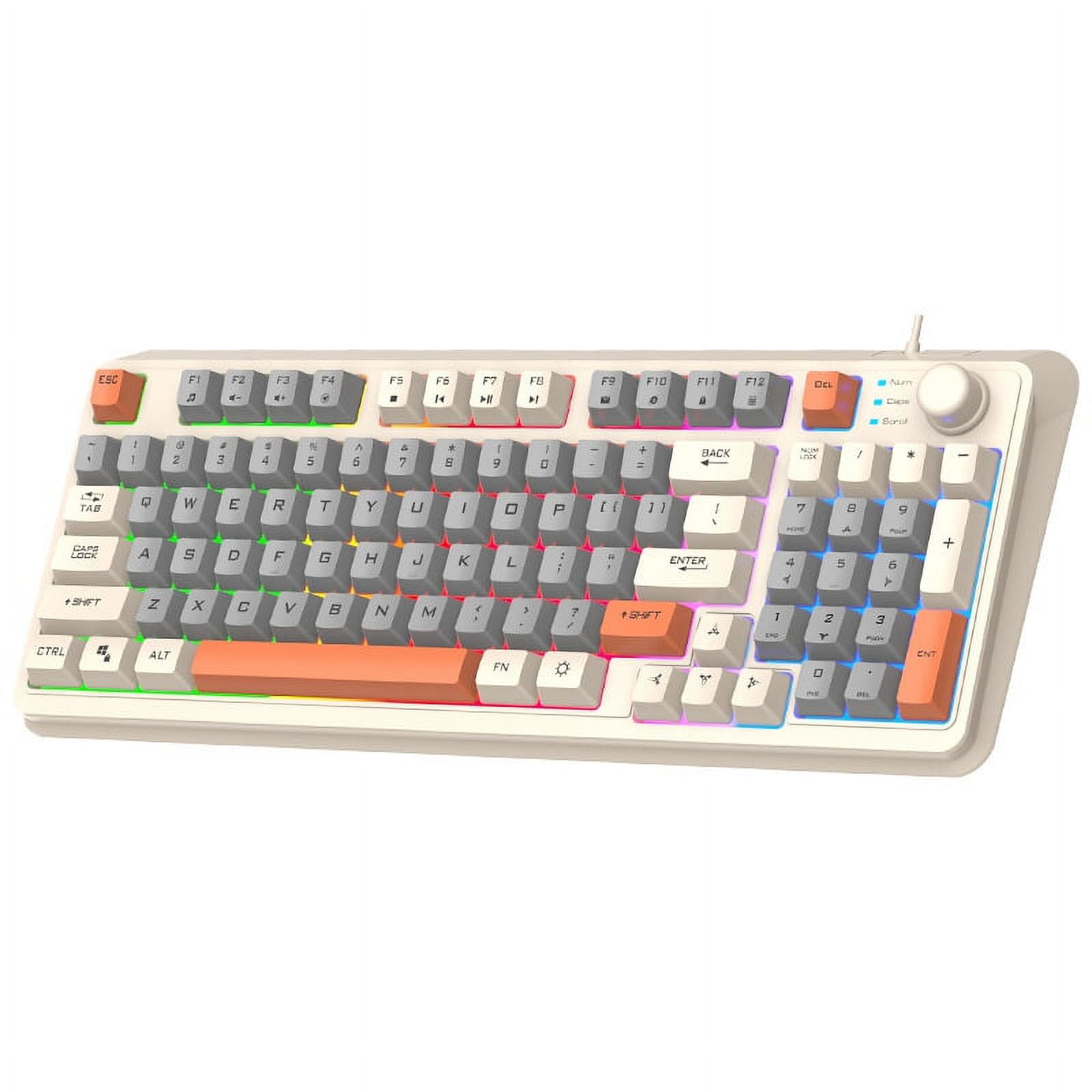 ckepdyeh Game Keyboard Wired Keyboard Three-Color Luminescent ...
