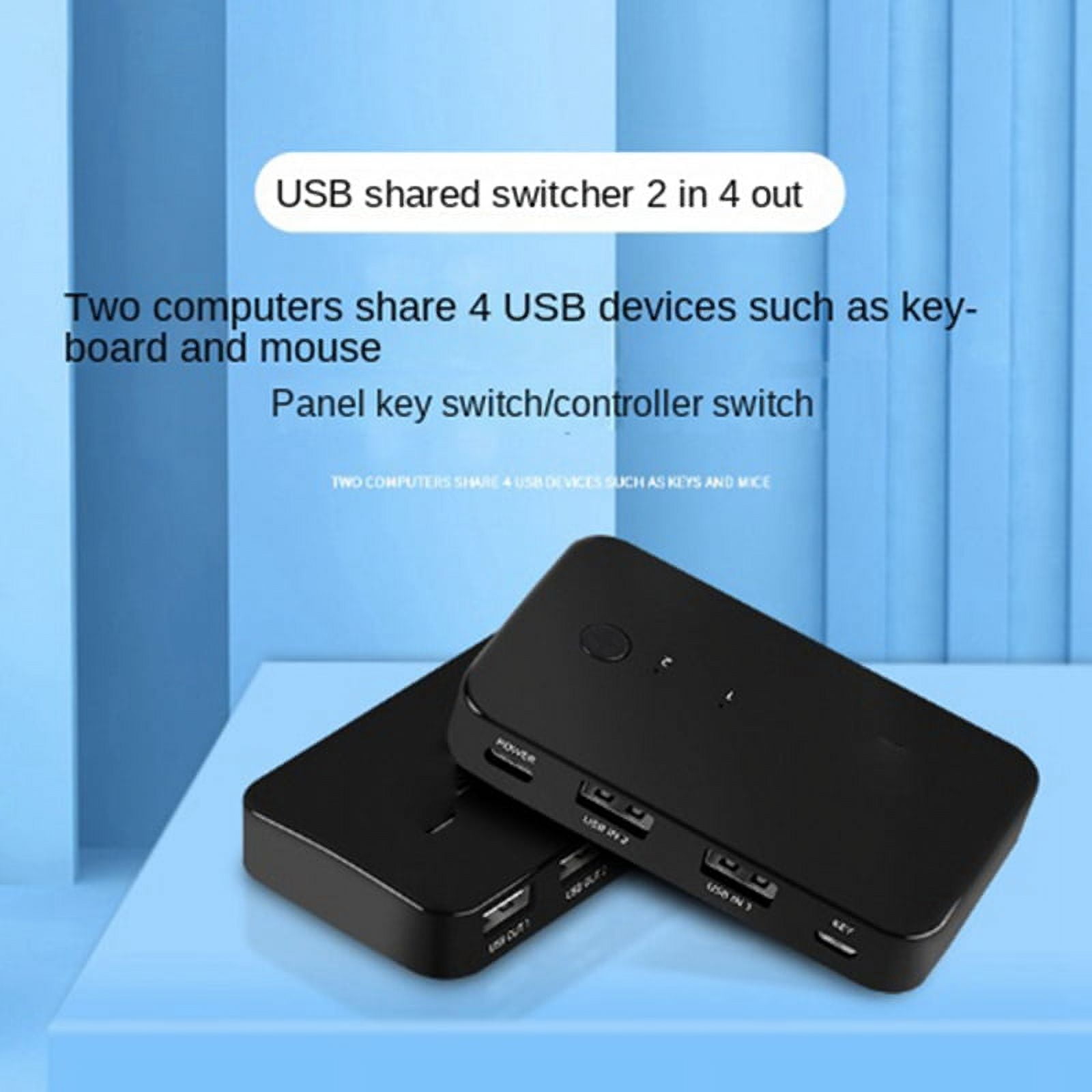 ckepdyeh KVM Switcher USB Switcher Shared Controller Hub Adapter USB 2 Input 4 Output for Laptop ...