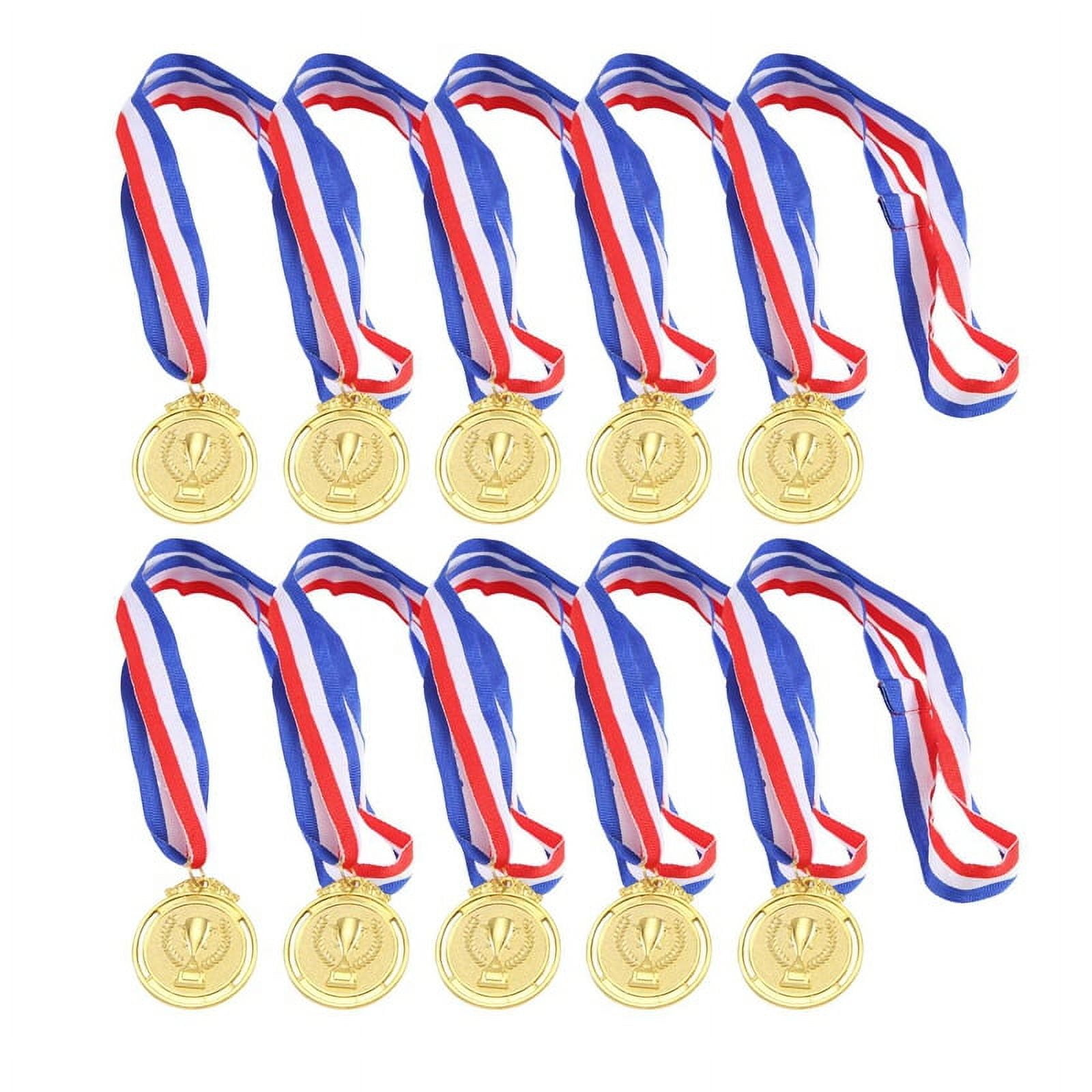 ckepdyeh Metal Award Medals with Neck Ribbon Gold Silver Bronze Style ...