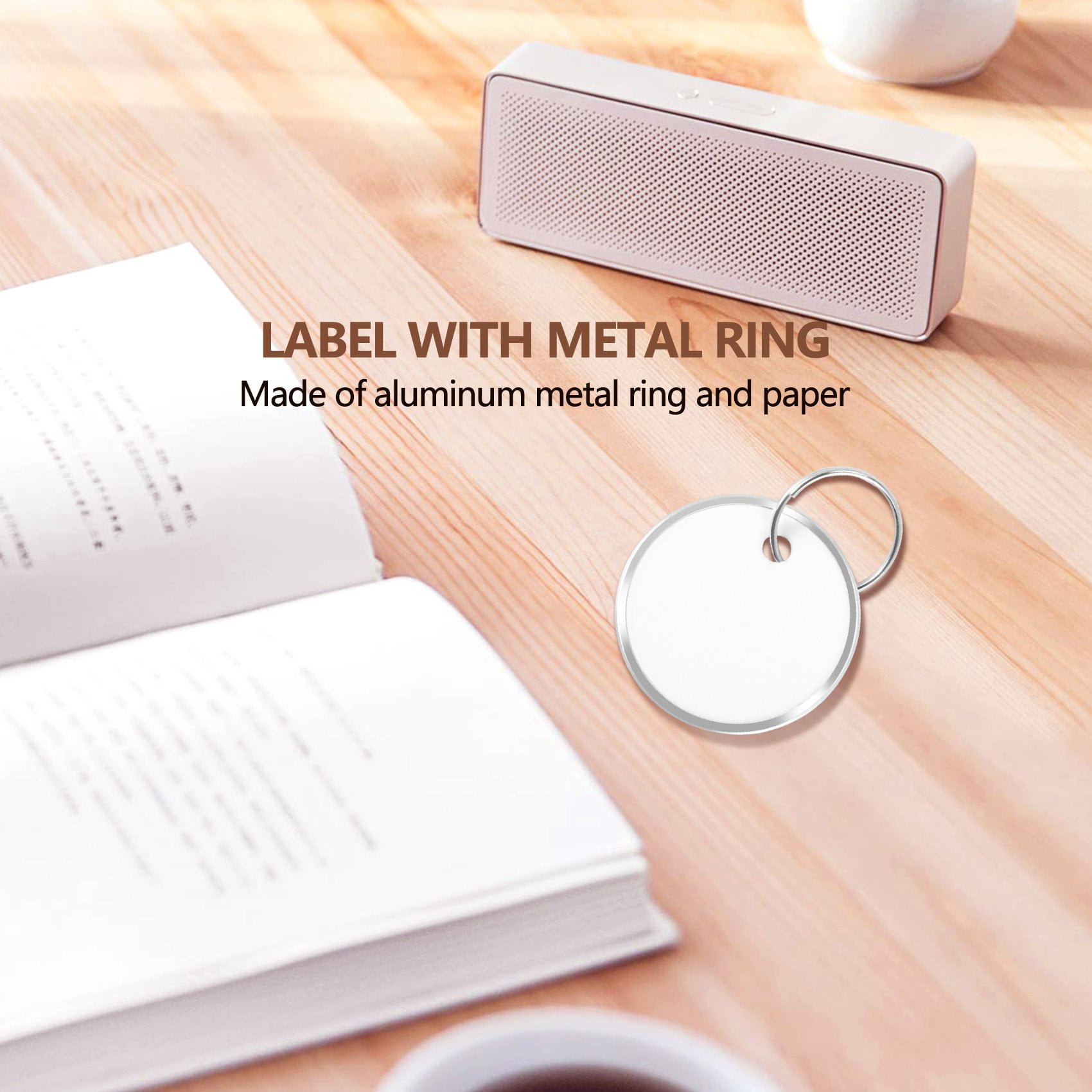 ckepdyeh Metal Rim Tags Key Tags Round Paper Tags with Metal Rings ...